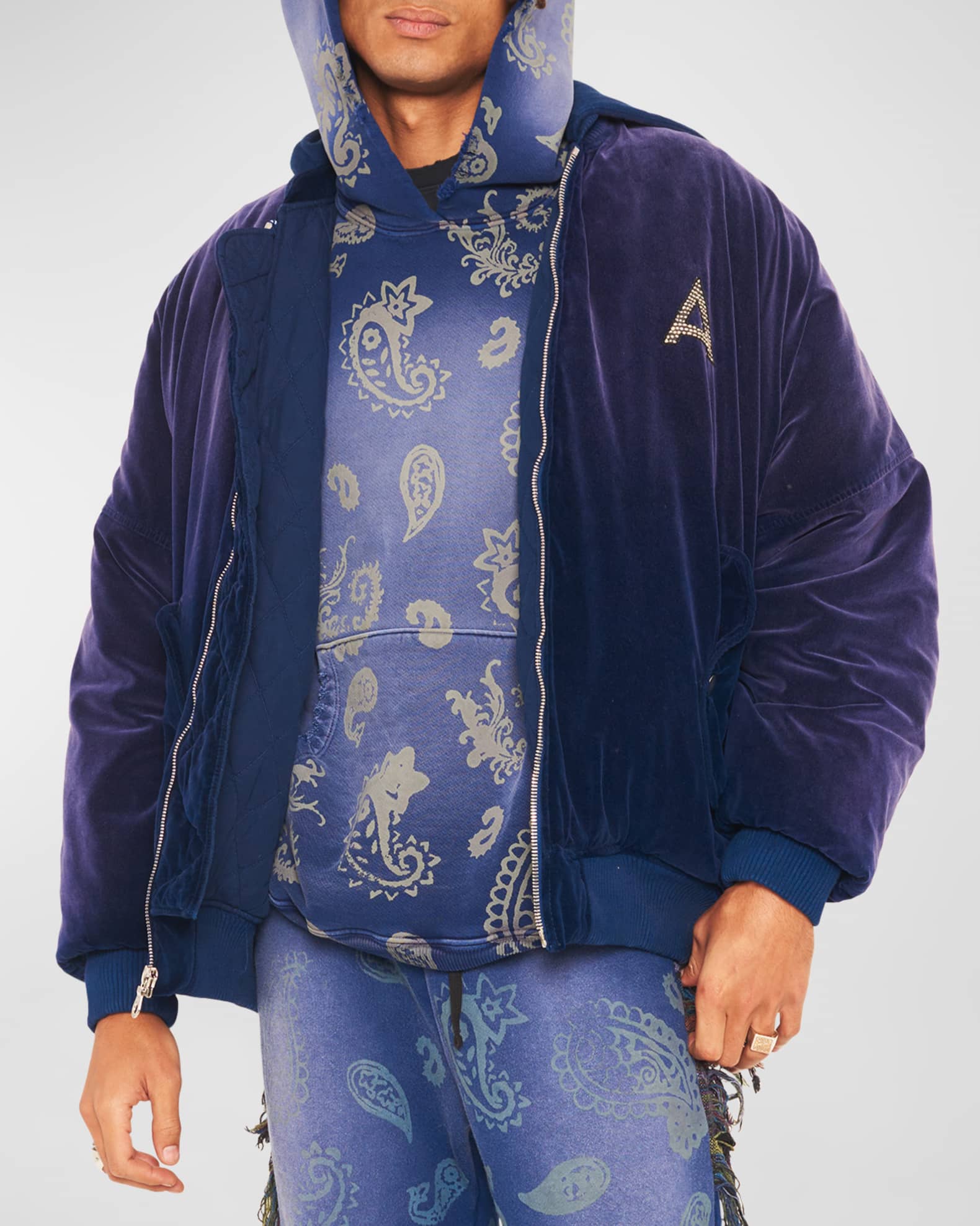 Alchemist Men's Creed Padded Velvet Jacket | Neiman Marcus