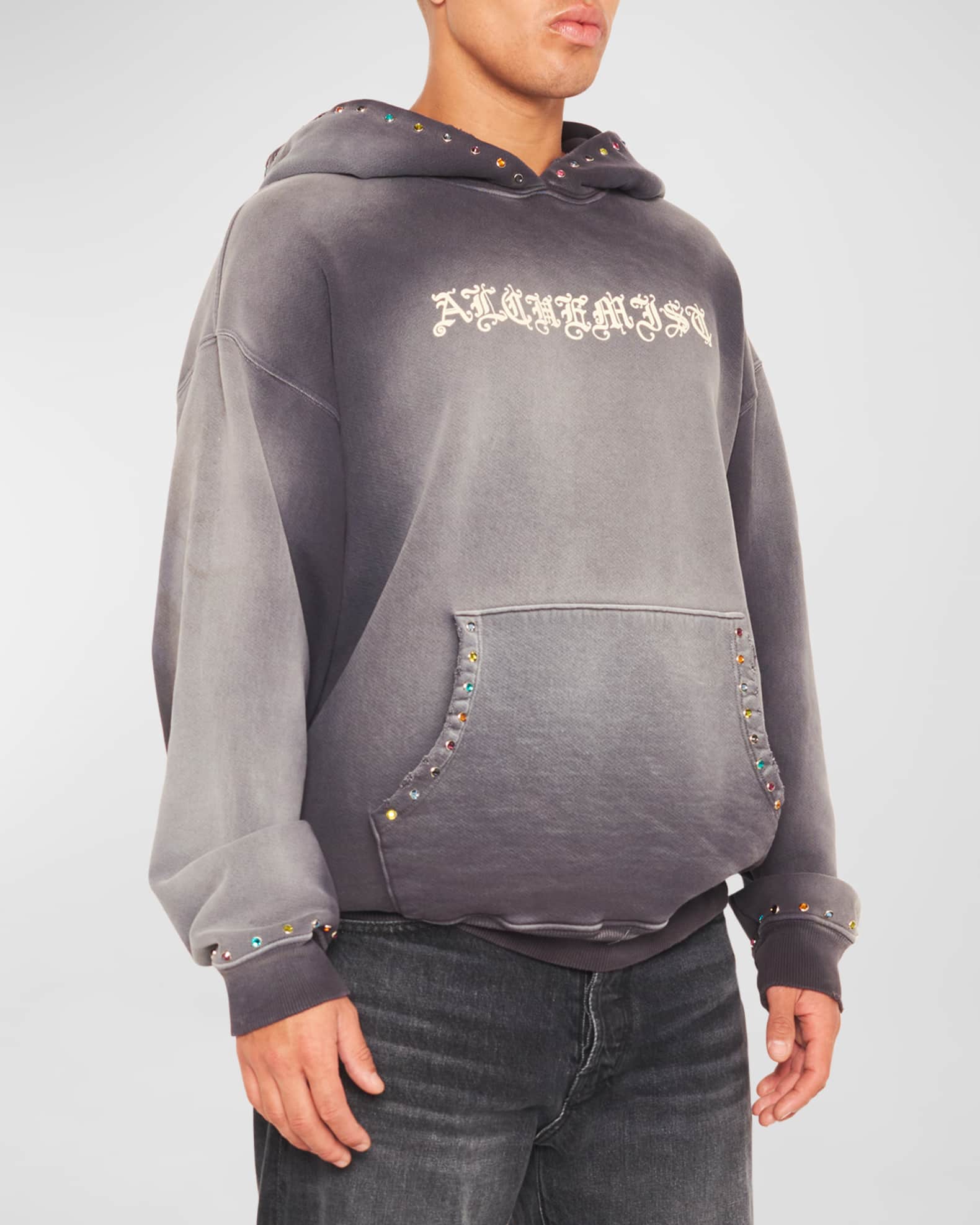 Alchemist Men's Ray Punk Crystal-Trim Hoodie | Neiman Marcus