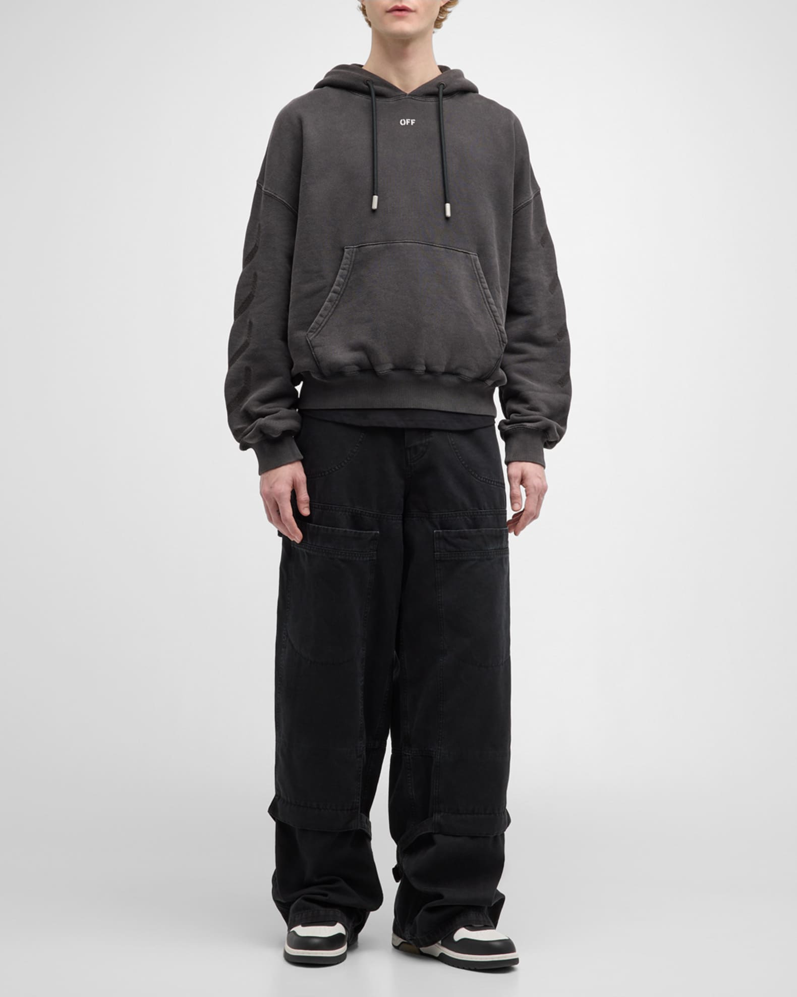 Off-White Men's Baggy Canvas Carpenter Pants | Neiman Marcus