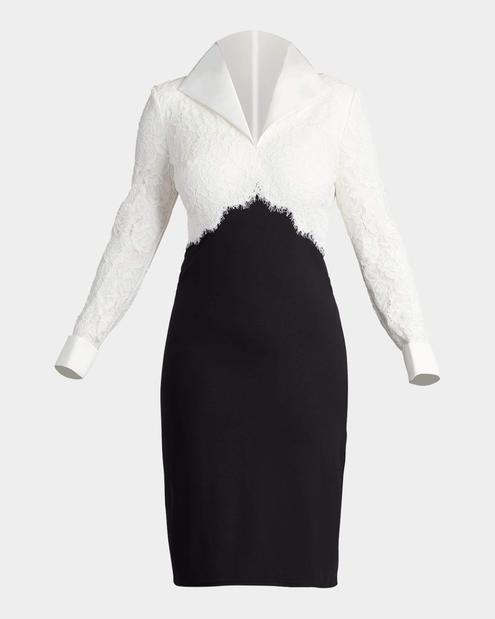 Tadashi Shoji Two-Tone Lace & Crepe Bodycon Dress | Neiman Marcus