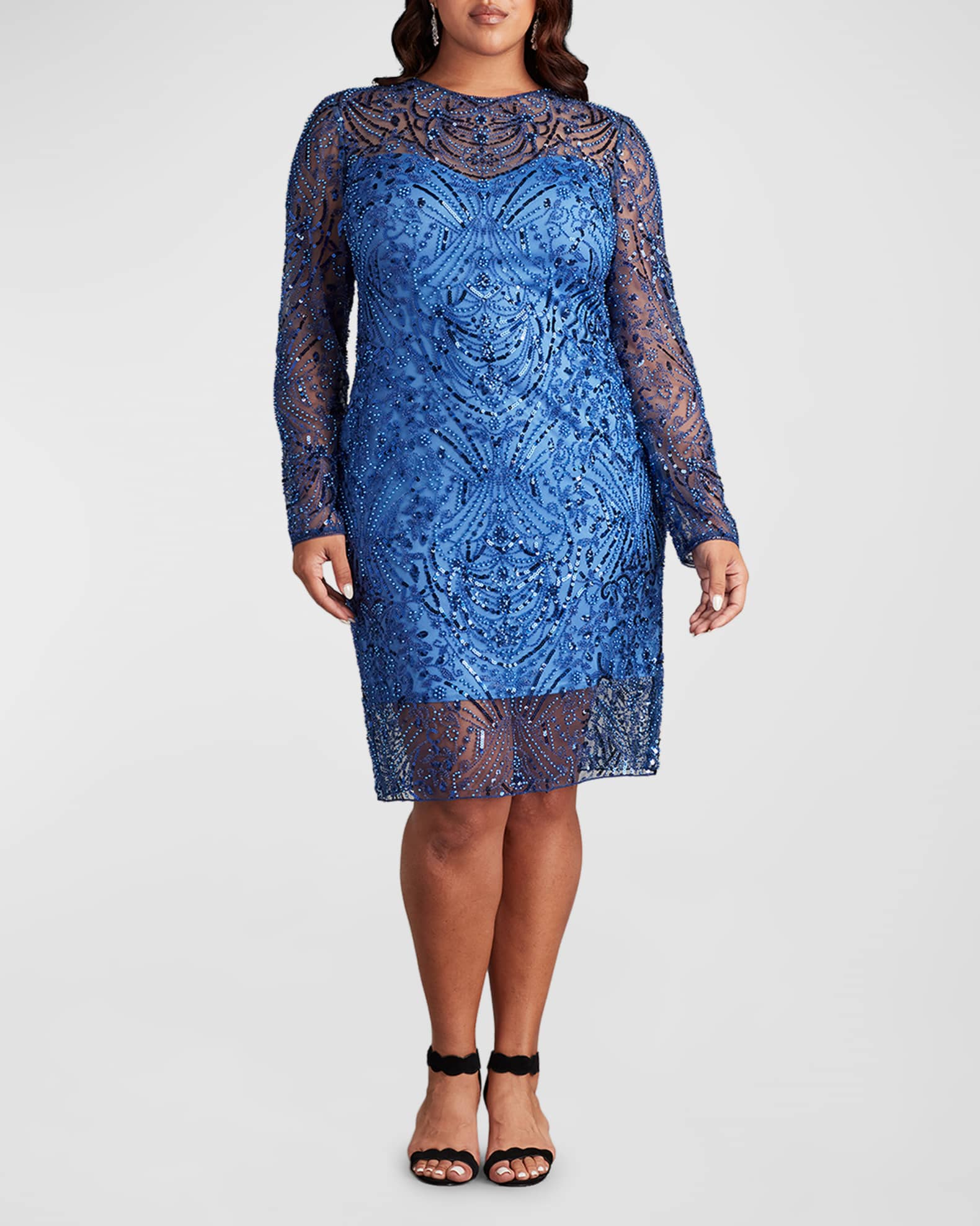 Tadashi Shoji Plus Size Bead & Sequin Sheath Dress | Neiman Marcus