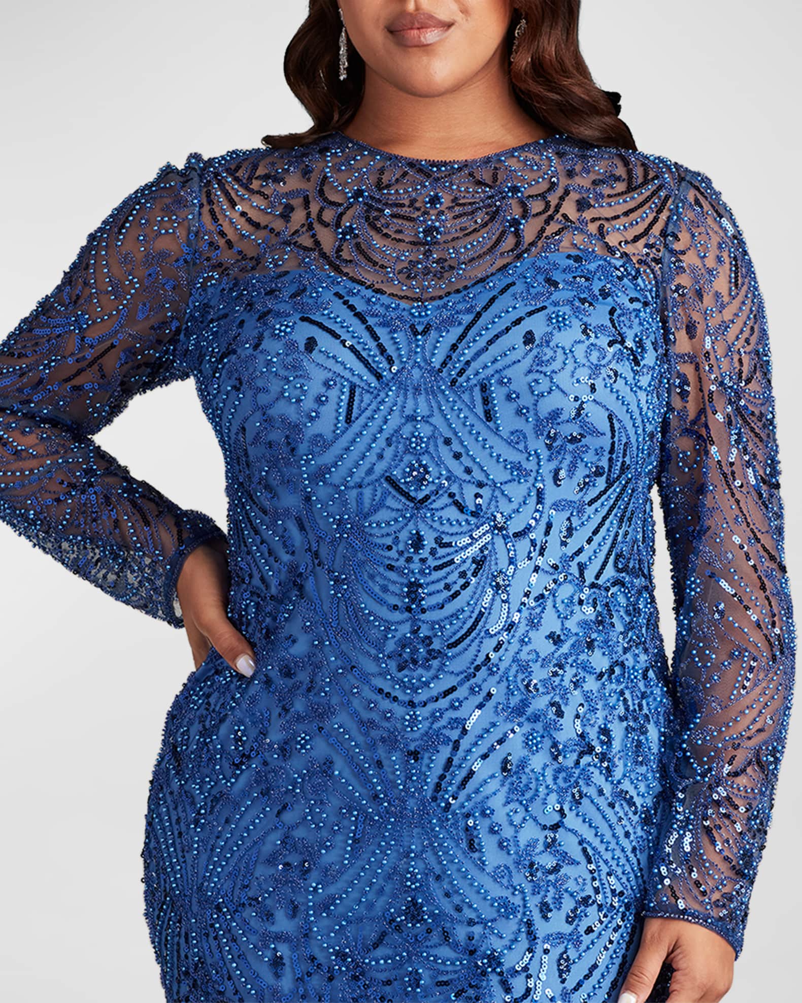 Tadashi Shoji Plus Size Bead & Sequin Sheath Dress | Neiman Marcus