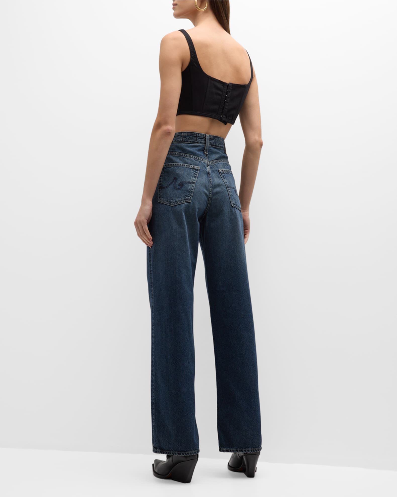AG Jeans Kora High-Rise Wide-Leg Jeans | Neiman Marcus
