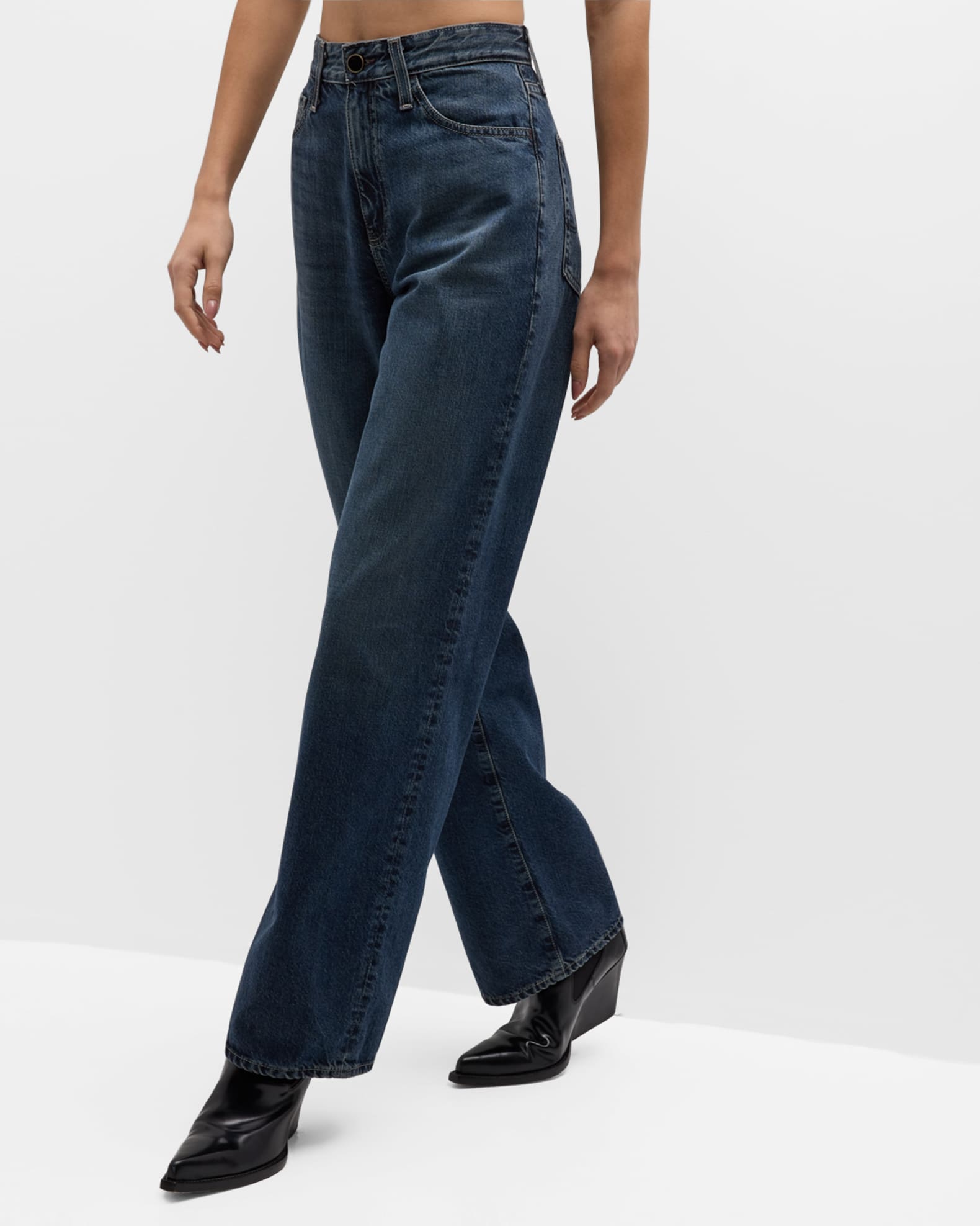 AG Jeans Kora High-Rise Wide-Leg Jeans | Neiman Marcus