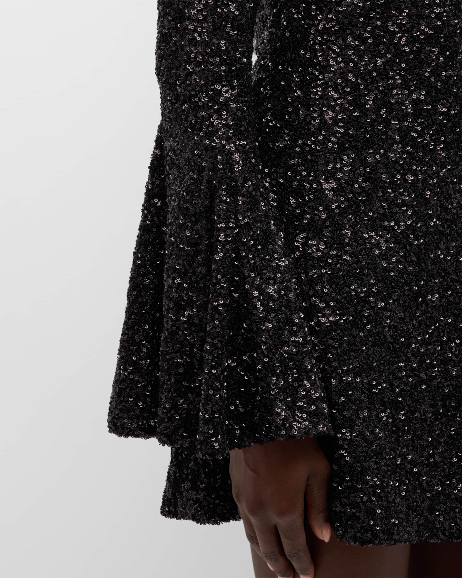 FRAME Sequin Flutter-Sleeve Mini Dress | Neiman Marcus