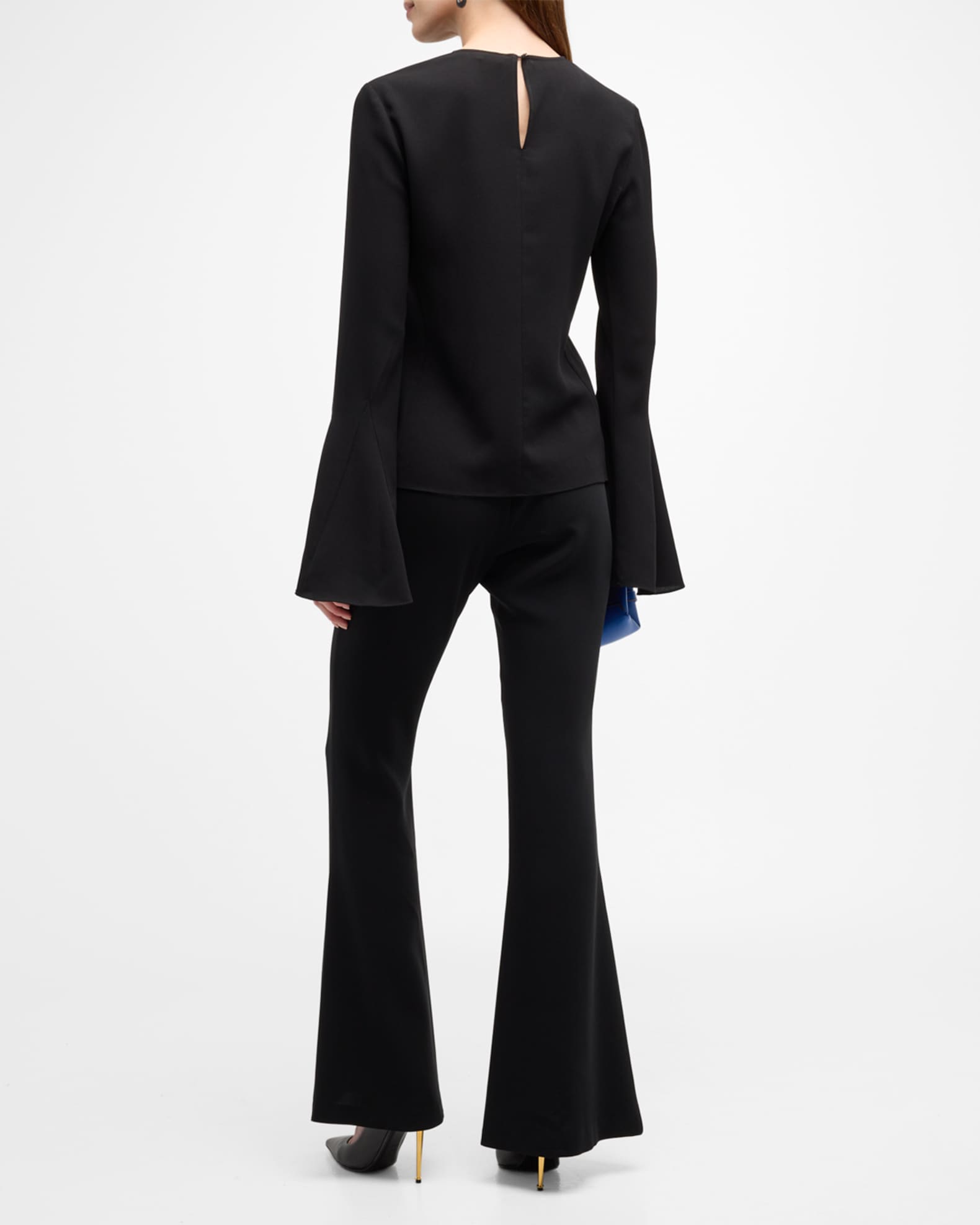 FRAME Flared-Sleeve Blouse | Neiman Marcus