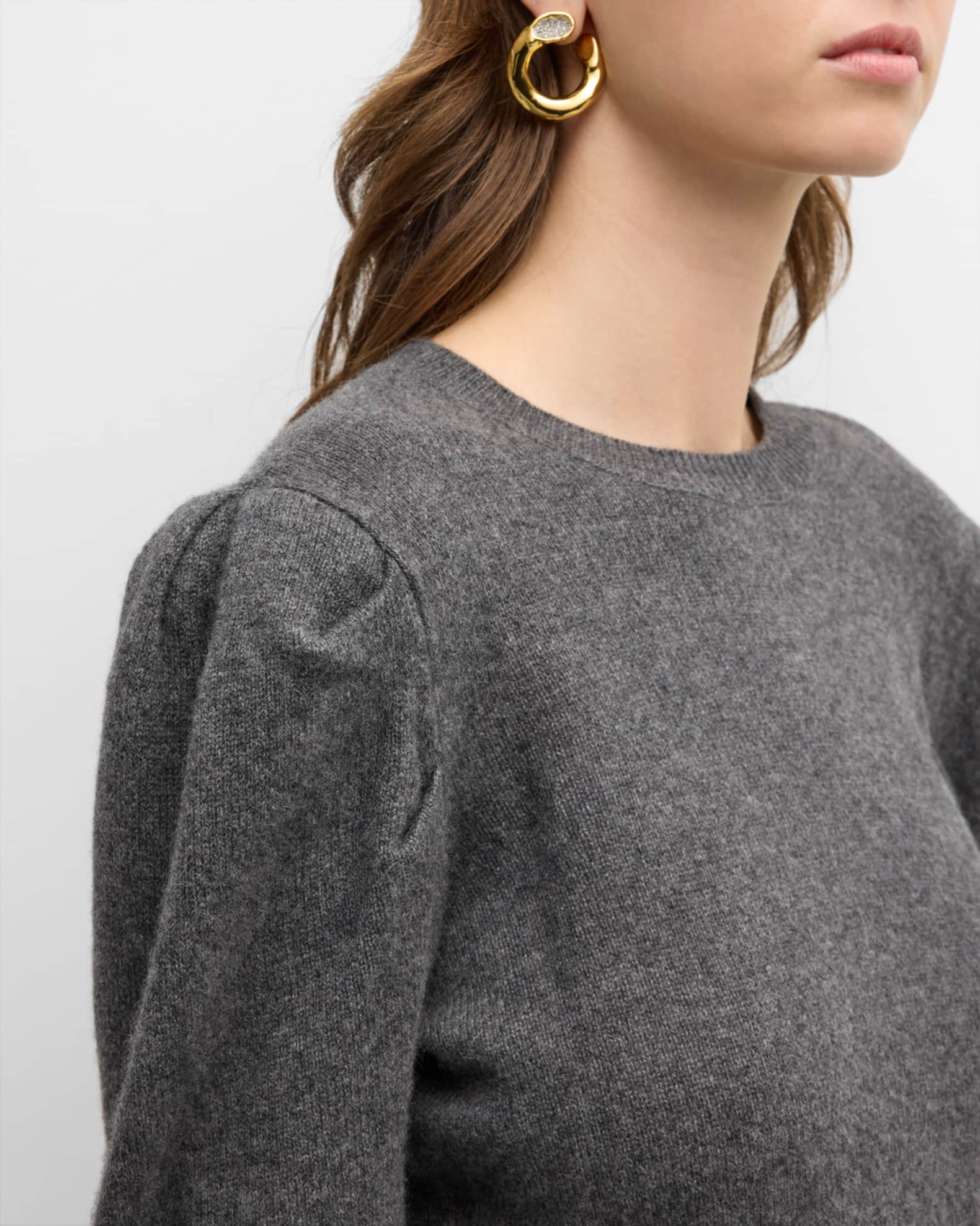 FRAME Draped Cashmere-Wool Sweater | Neiman Marcus