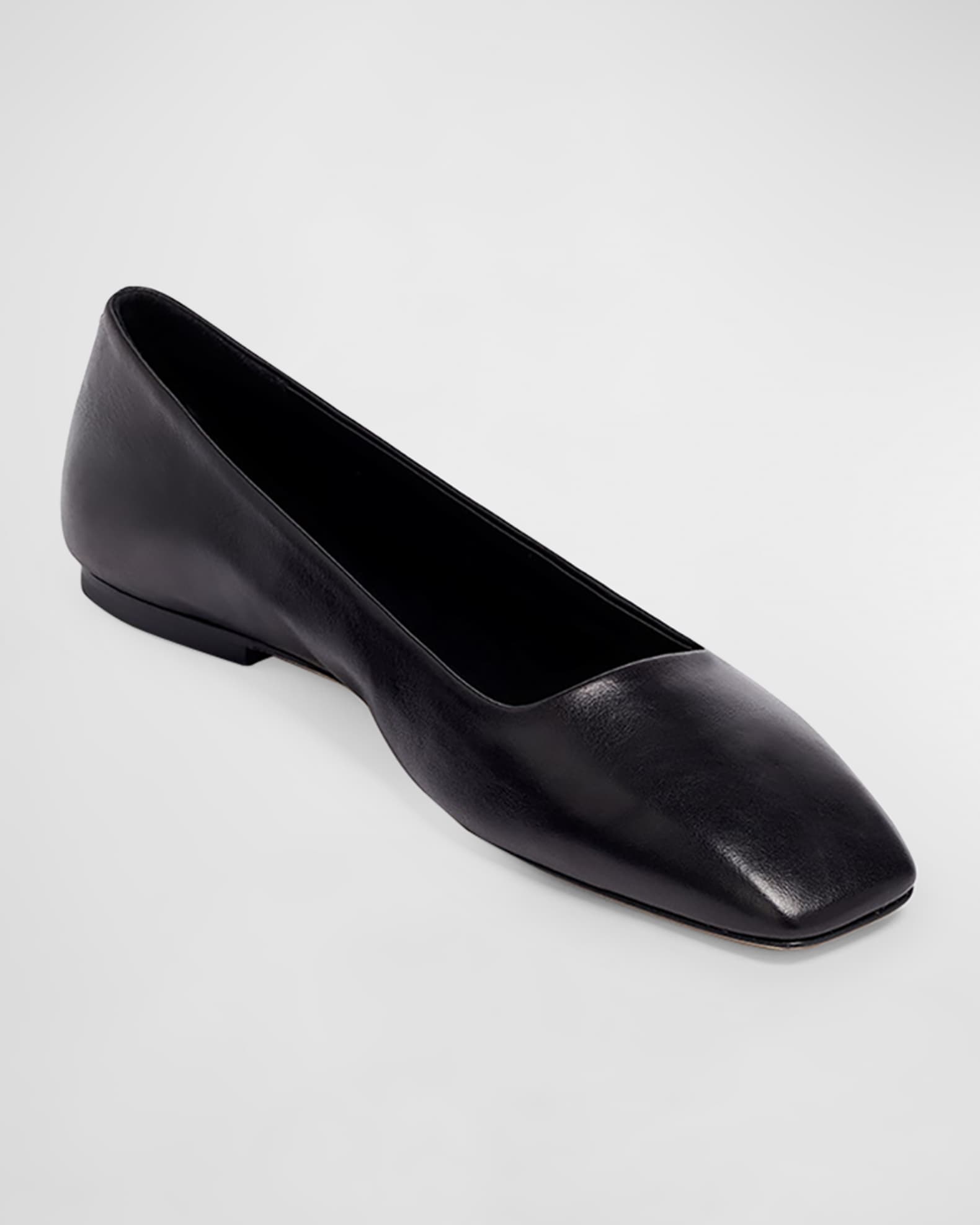 Aeyde Ida Leather Square-Toe Ballerina Flats | Neiman Marcus