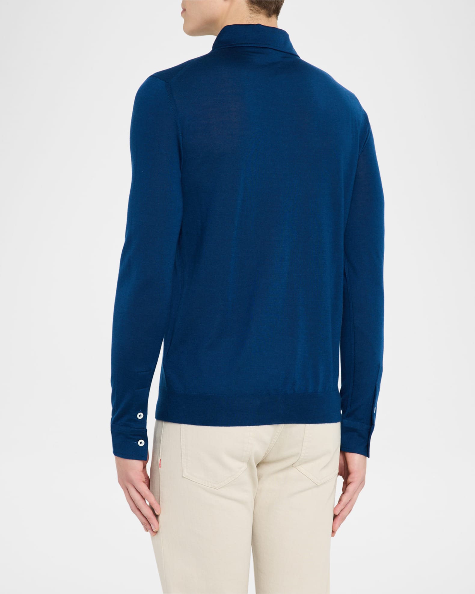 Isaia Men's Cashmere-Silk Polo Sweater | Neiman Marcus