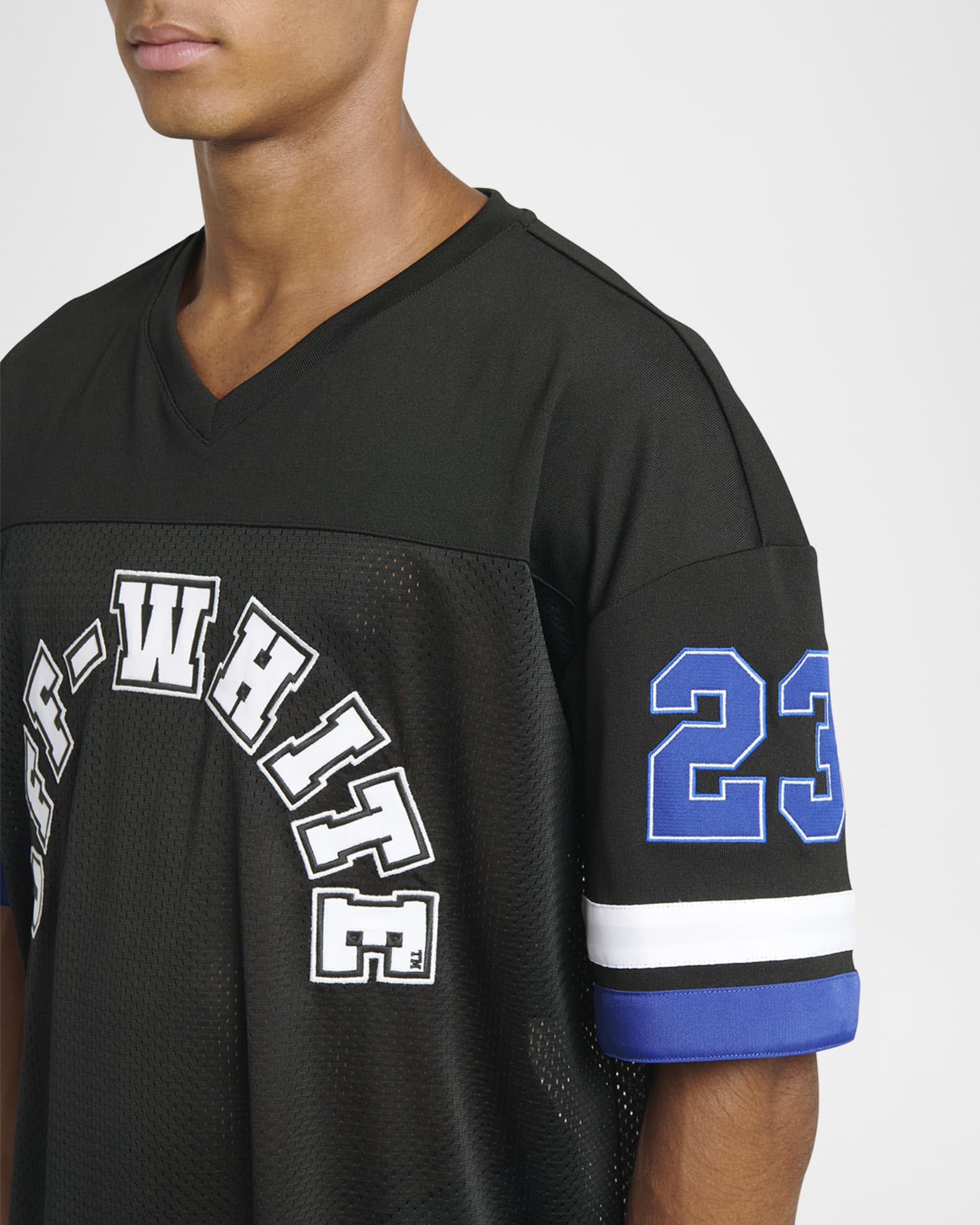 Off-White Men's Short-Sleeve Mesh Football Tee | Neiman Marcus