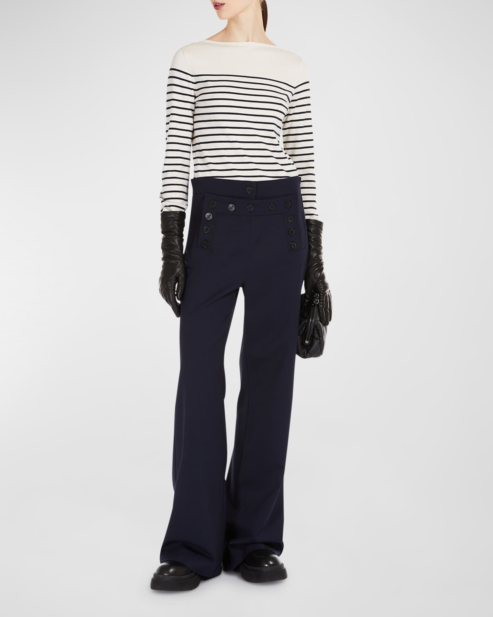Weekend Max Mara Lace-Up Straight-Leg Sailor Pants | Neiman Marcus