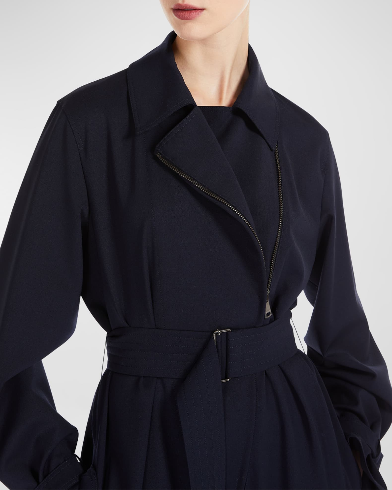 Weekend Max Mara Tapered Wool Gabardine Jumpsuit | Neiman Marcus