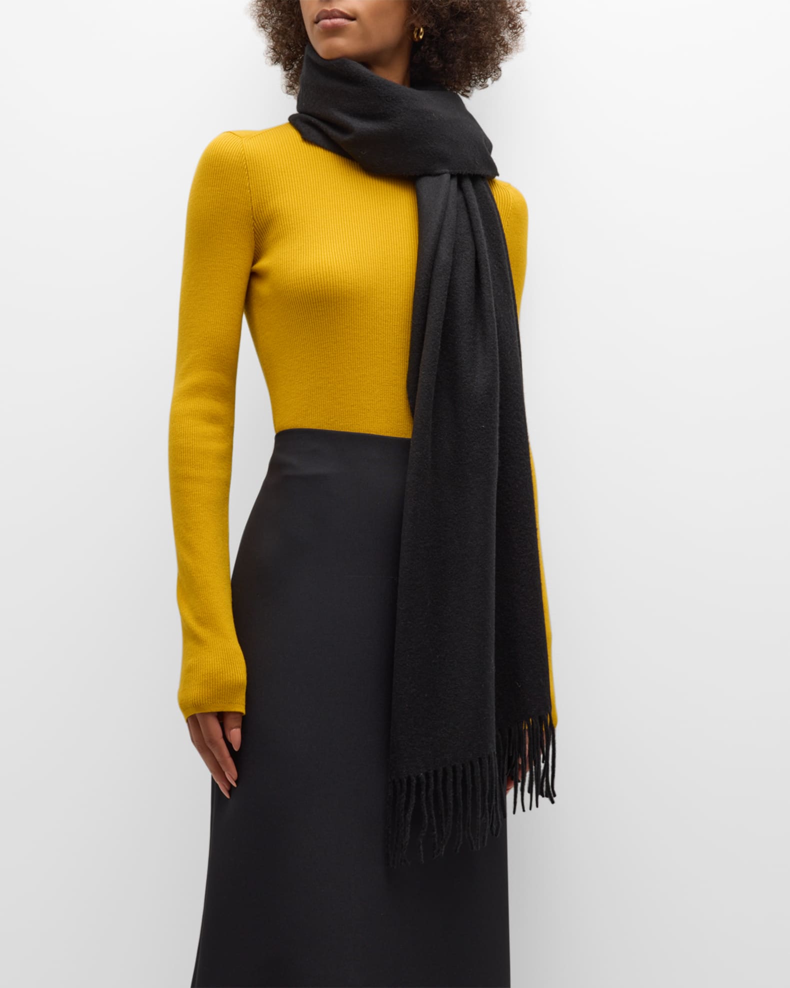 Sofia Cashmere Fringed Cashmere Evening Wrap | Neiman Marcus