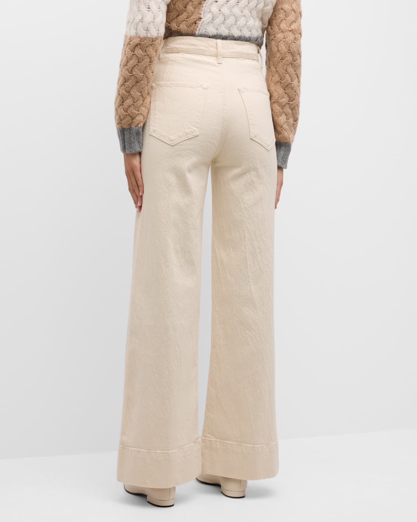 Triarchy Ms. Onassis V-High Rise Wide-Leg Jeans | Neiman Marcus
