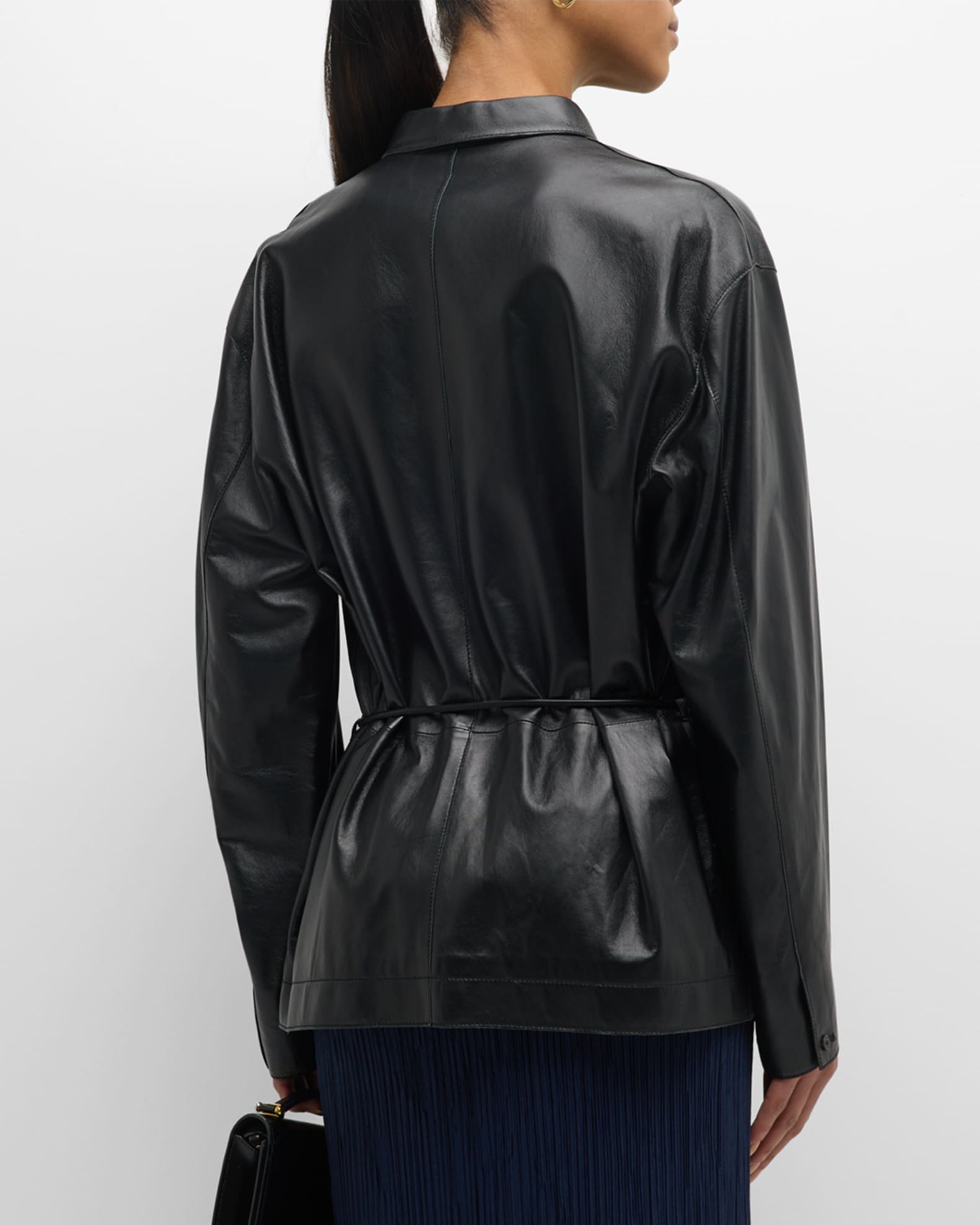 LE17SEPTEMBRE Belted Leather Jacket | Neiman Marcus