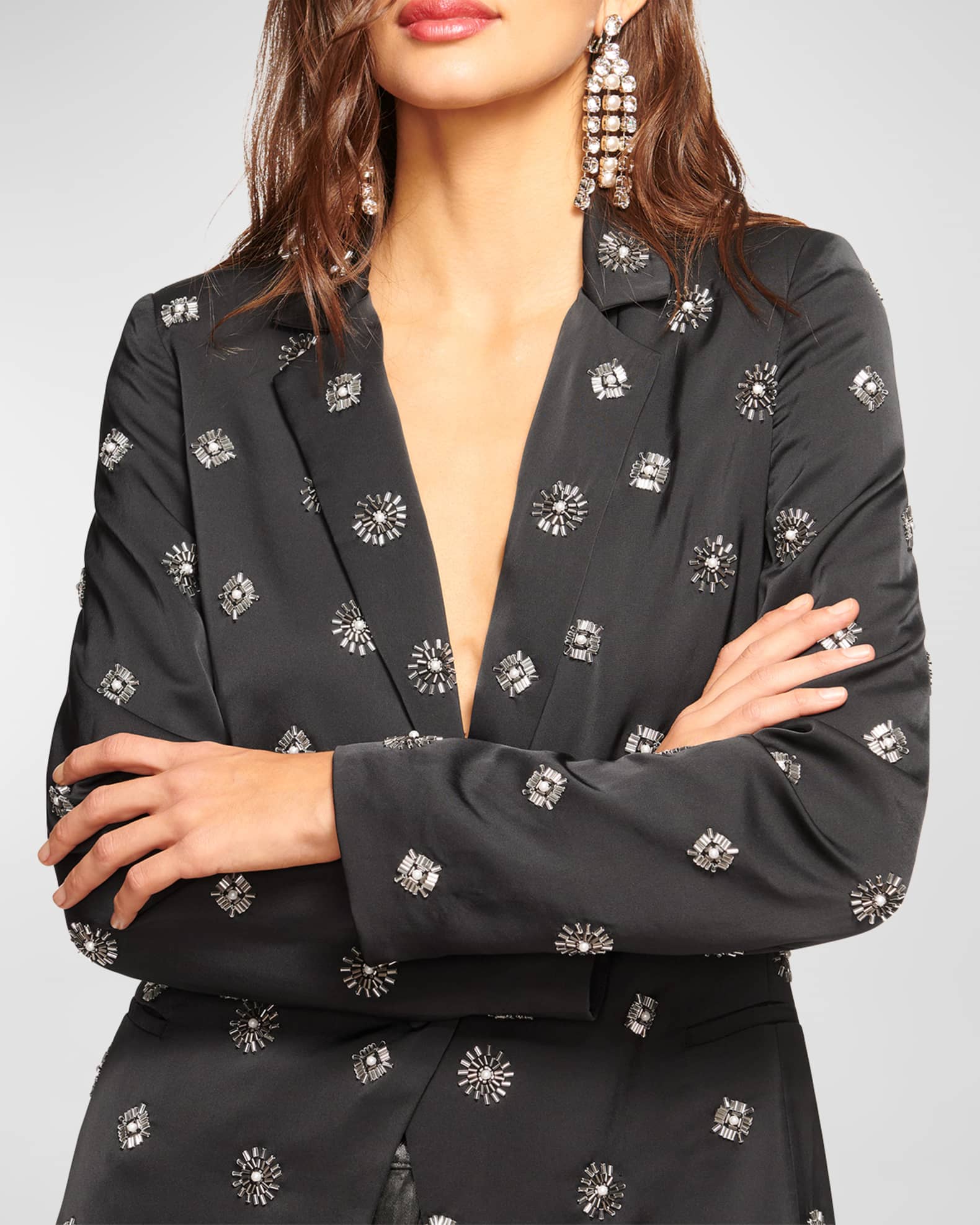 Ramy Brook Willa Embellished Single-Breasted Blazer | Neiman Marcus