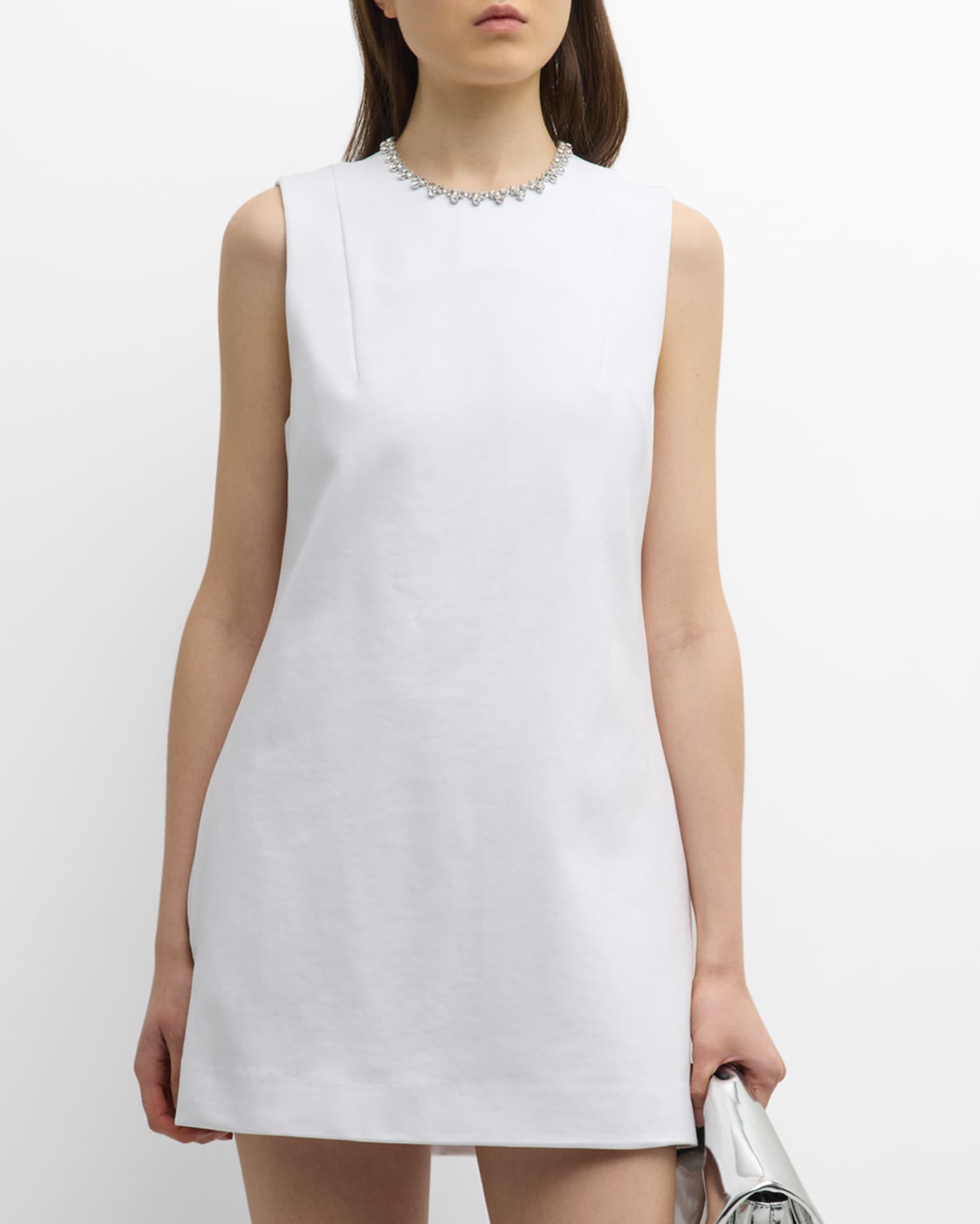 AREA Crystal Heart Backless Mini Dress | Neiman Marcus