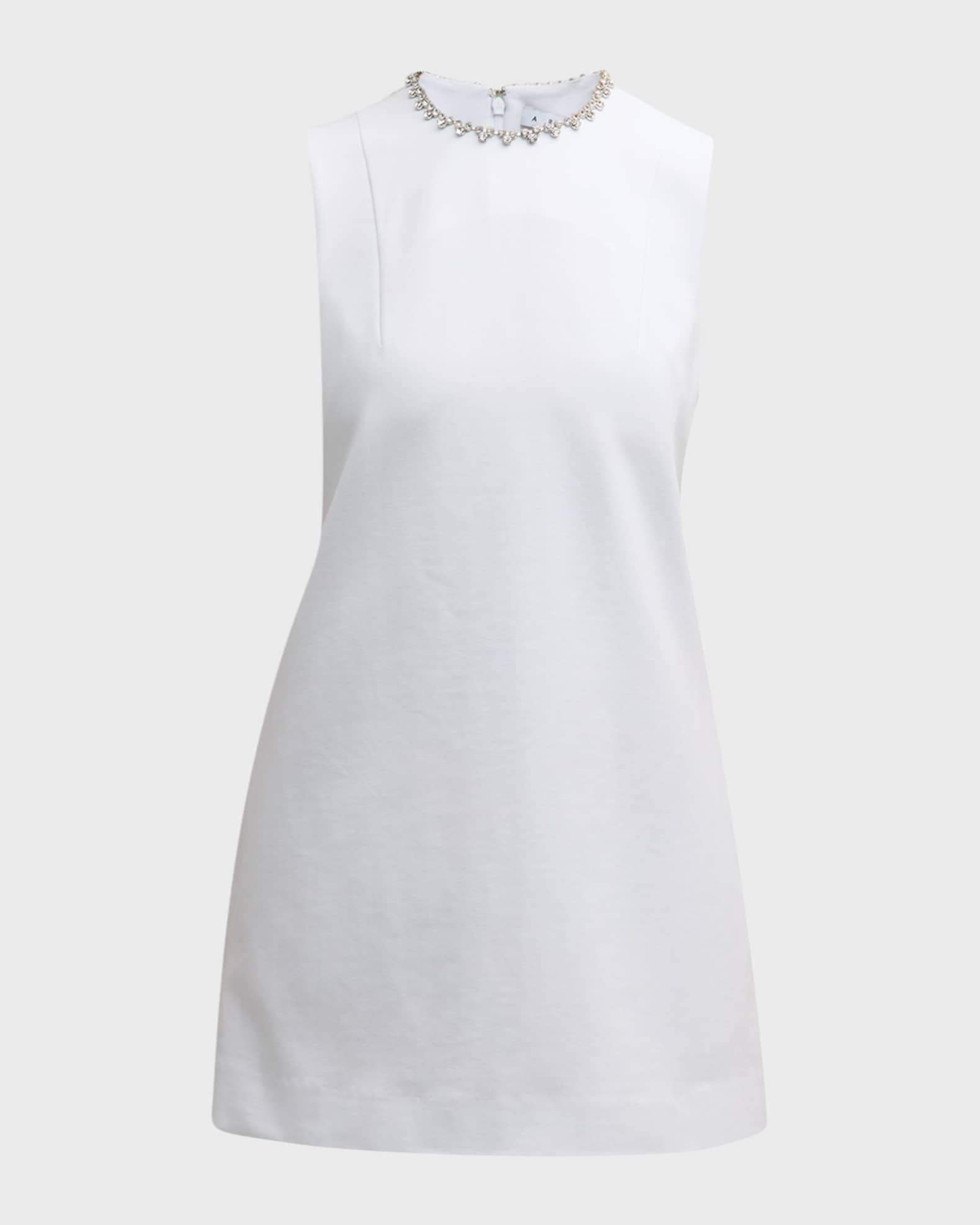 AREA Crystal Heart Backless Mini Dress | Neiman Marcus