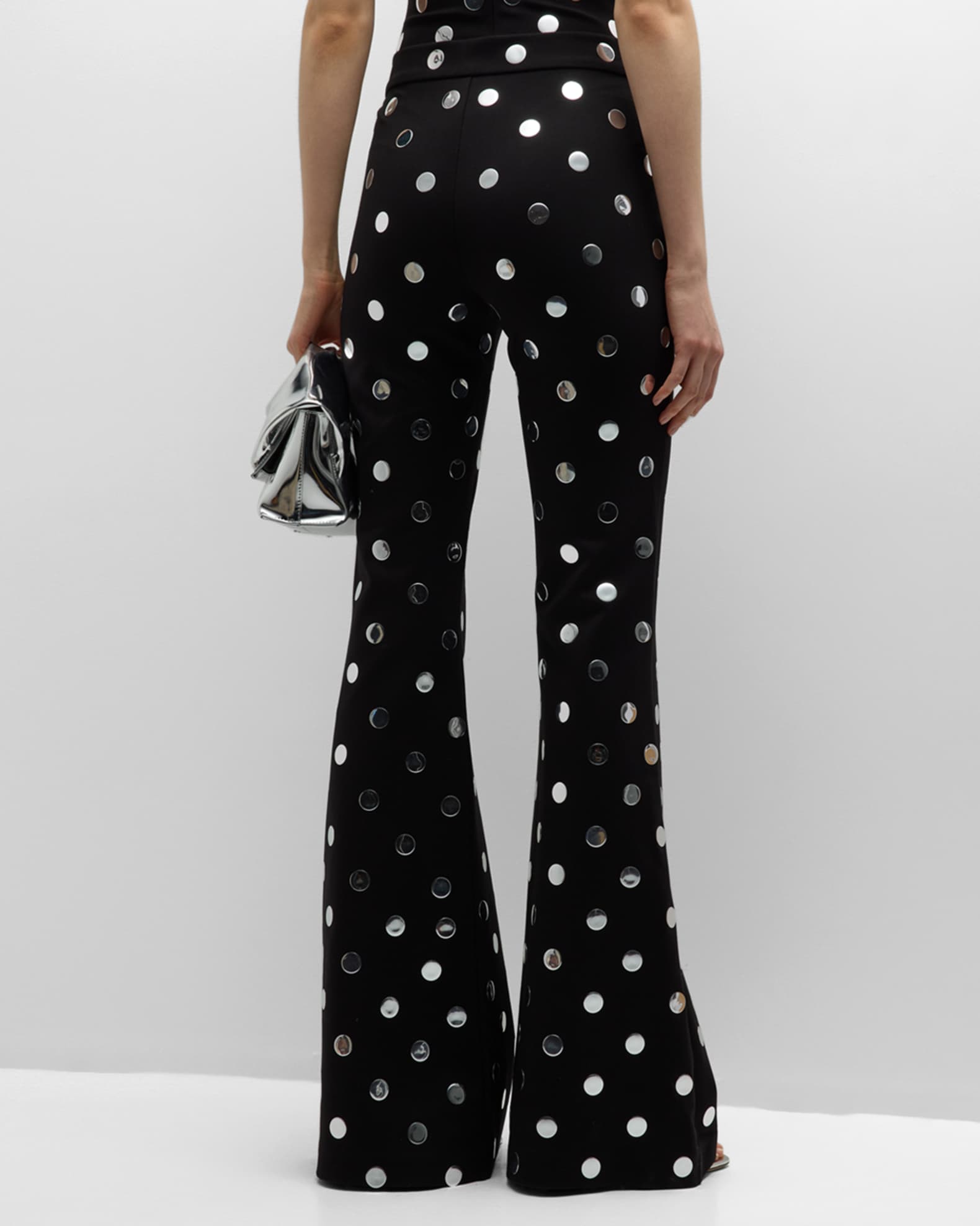 AREA Polka-Dot Flare Pants | Neiman Marcus