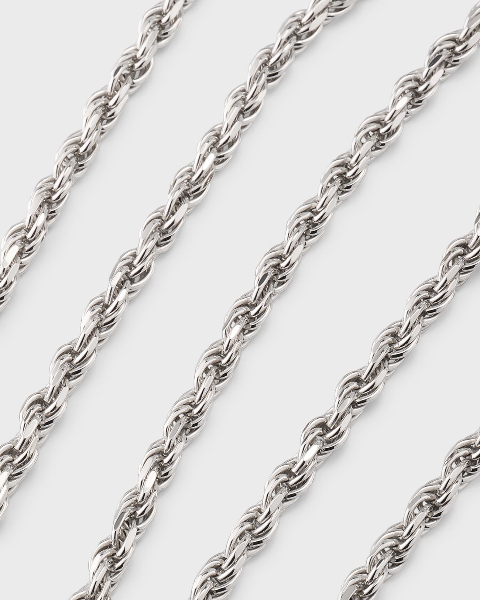 Emanuele Bicocchi Men's Sterling Silver Thin Rope Chain Necklace, 22"L ...