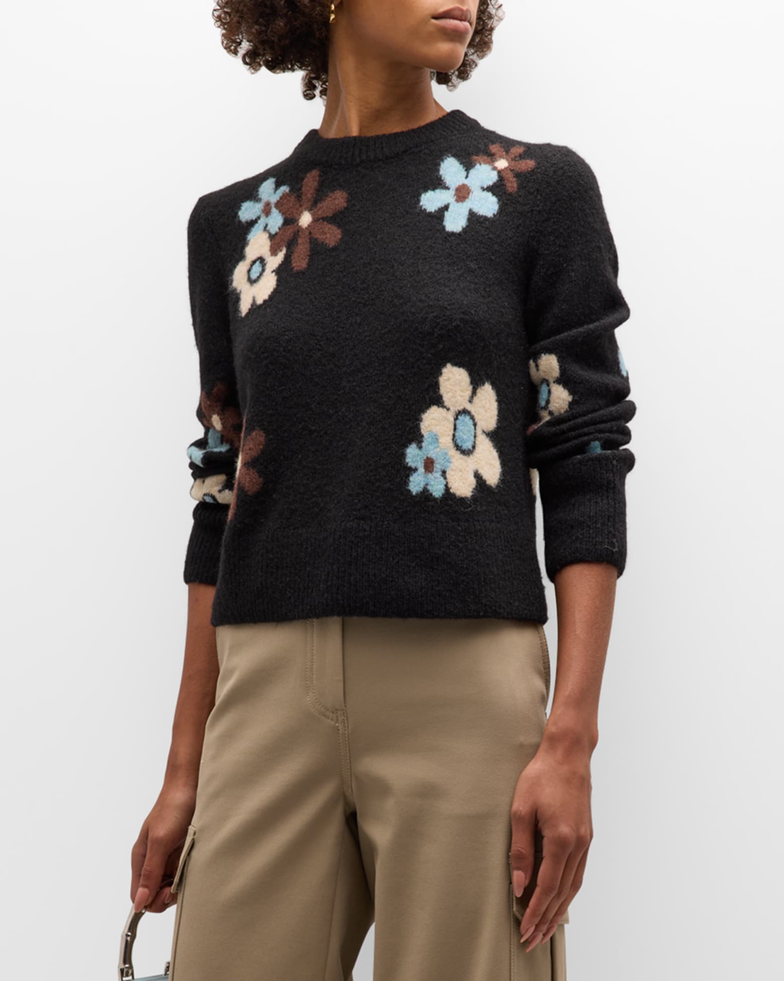 Rails Anise Floral-Knit Sweater | Neiman Marcus
