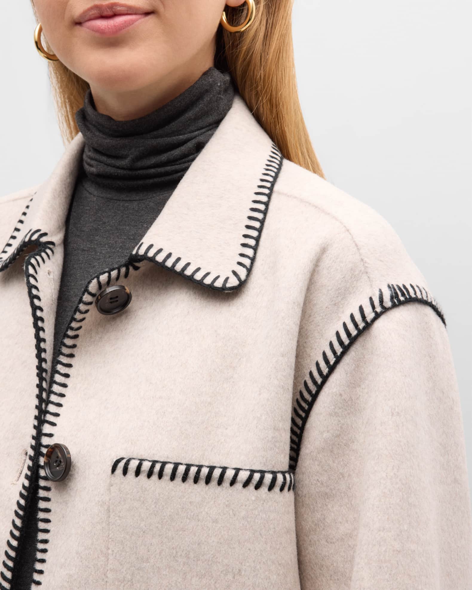 Rails Odyssey Whipstitch Shirt Jacket | Neiman Marcus