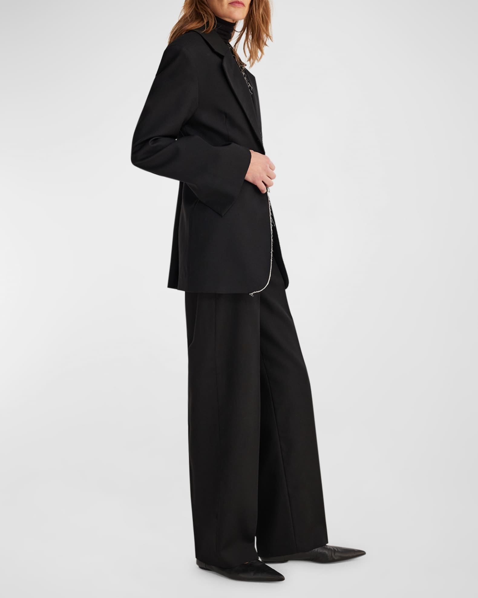 Rohe Waisted Raw-Edge Wool Blazer | Neiman Marcus