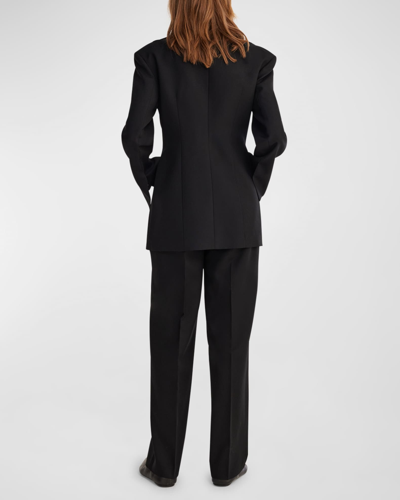 Rohe Waisted Raw-Edge Wool Blazer | Neiman Marcus
