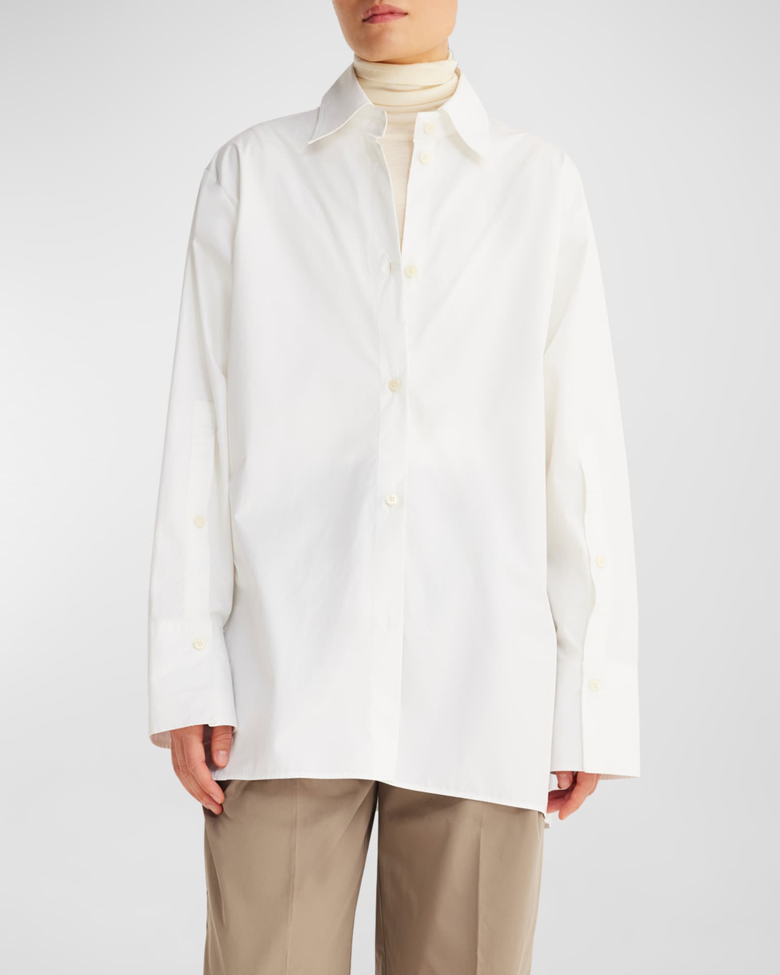 Rohe Button-Front Back Slit Shirt | Neiman Marcus