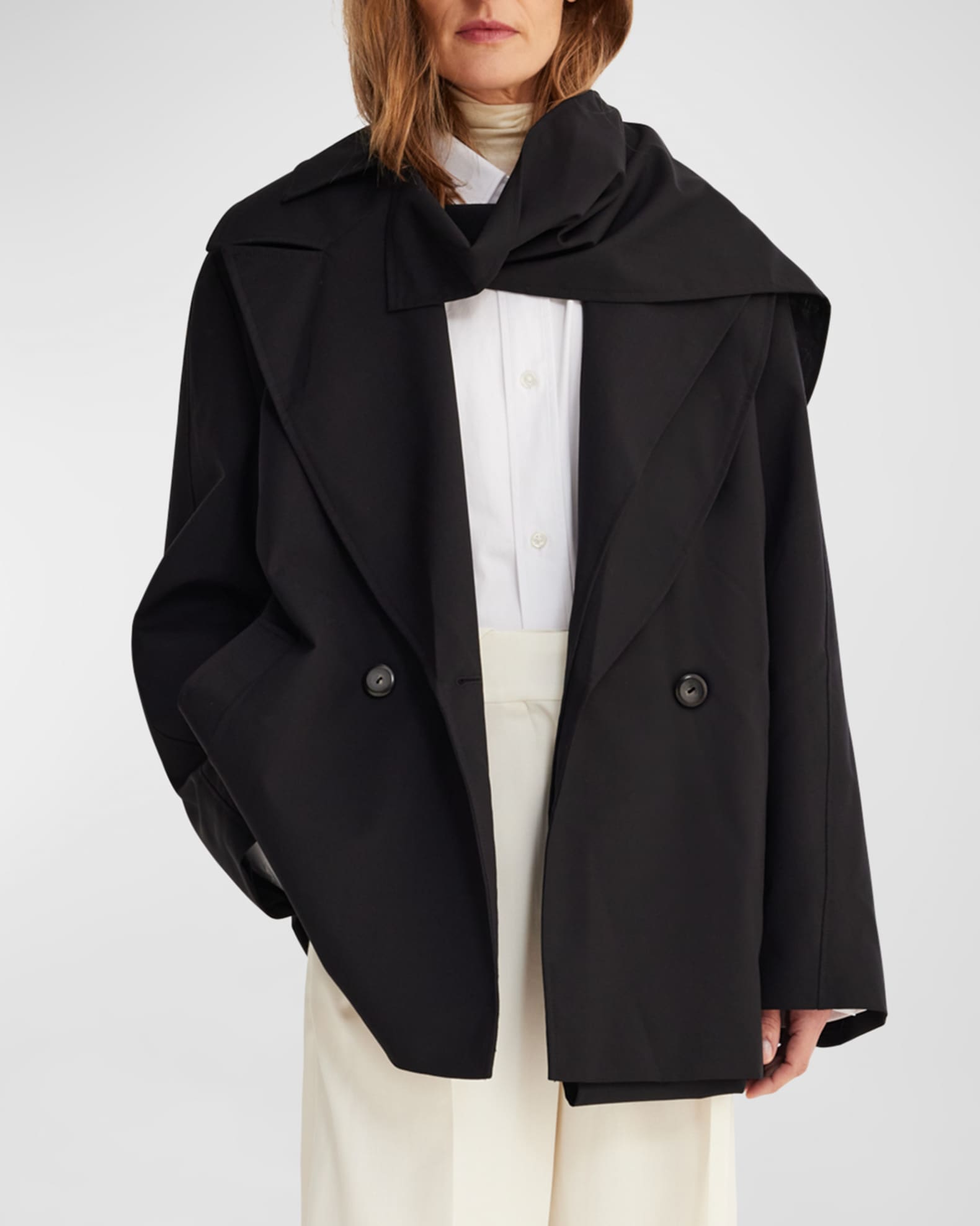 Rohe Tailored Wool Scarf Jacket | Neiman Marcus