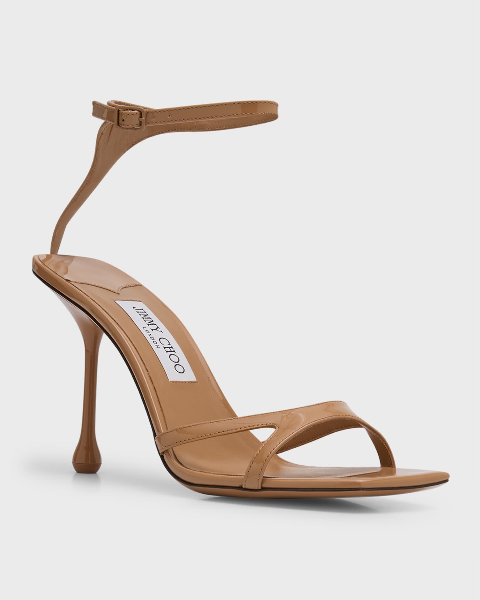 Jimmy Choo Ixia Patent Ankle-Strap Sandals | Neiman Marcus