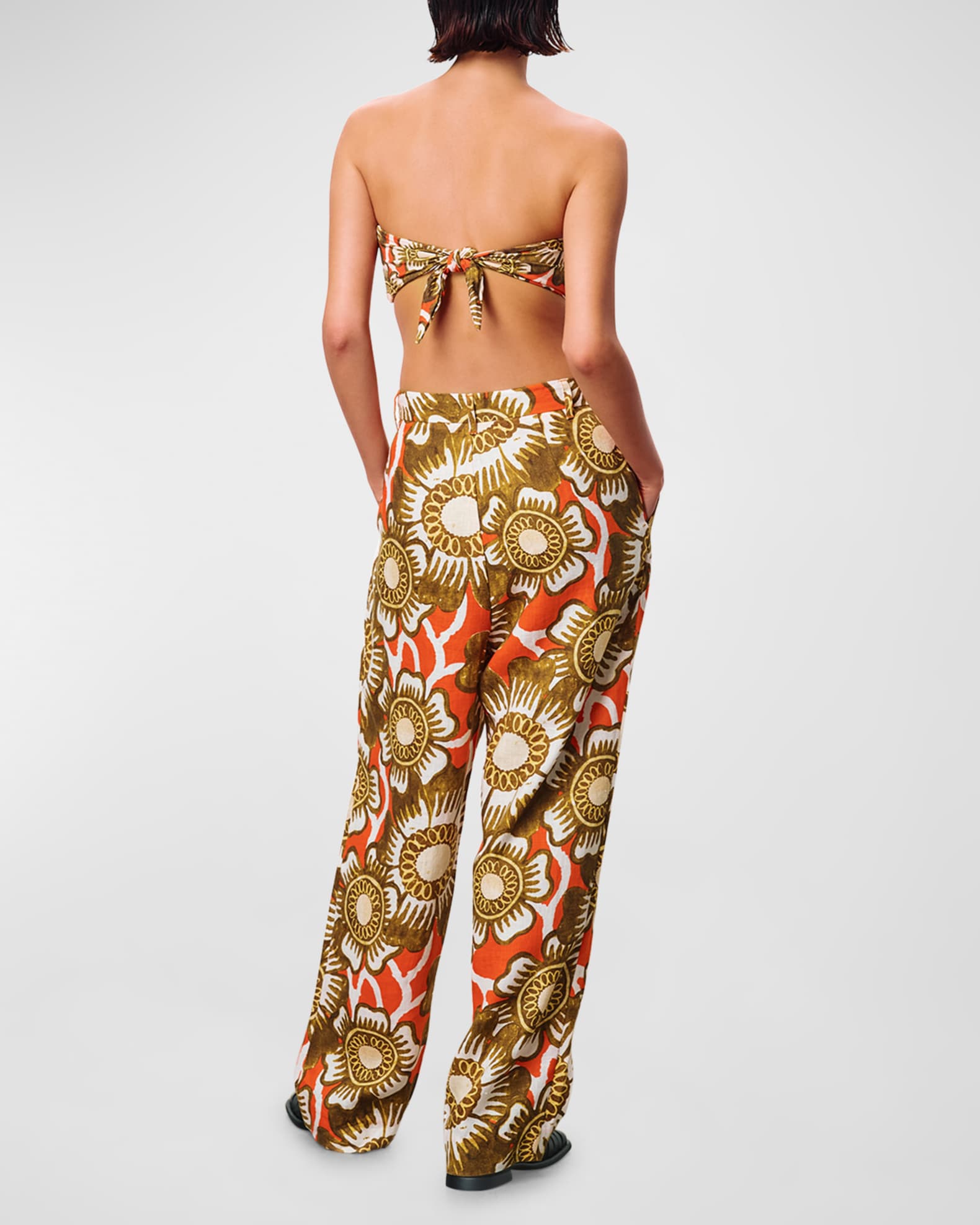 Mara Hoffman Marella Floral Hemp High-Rise Straight-Leg Pants | Neiman ...