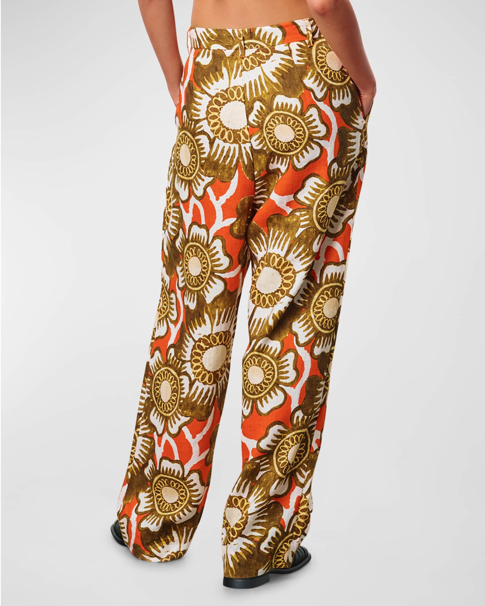 Mara Hoffman Marella Floral Hemp High-Rise Straight-Leg Pants | Neiman ...