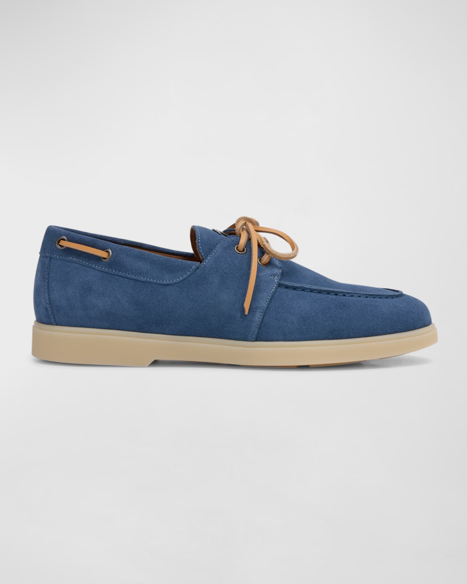 Men's Suede Metal Logo Boat Shoes | Neiman Marcus