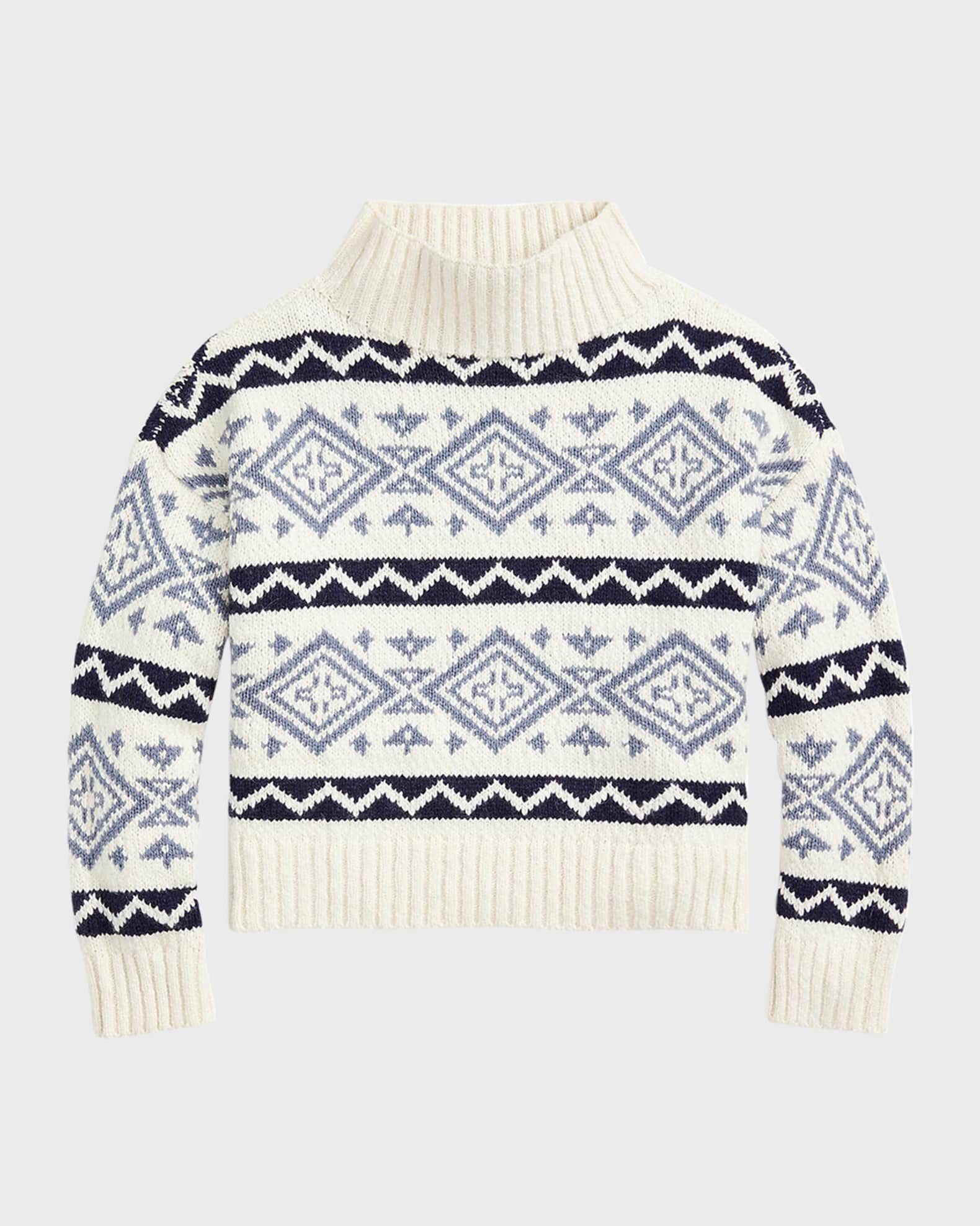 Polo Ralph Lauren Geo-Motif Wool-Blend Sweater | Neiman Marcus