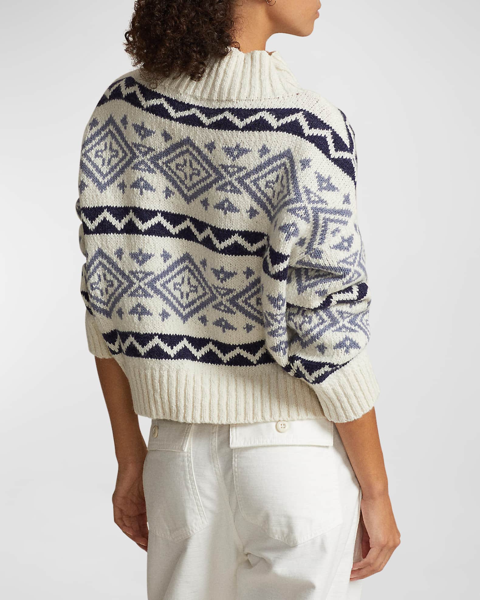 Polo Ralph Lauren Geo-Motif Wool-Blend Sweater | Neiman Marcus