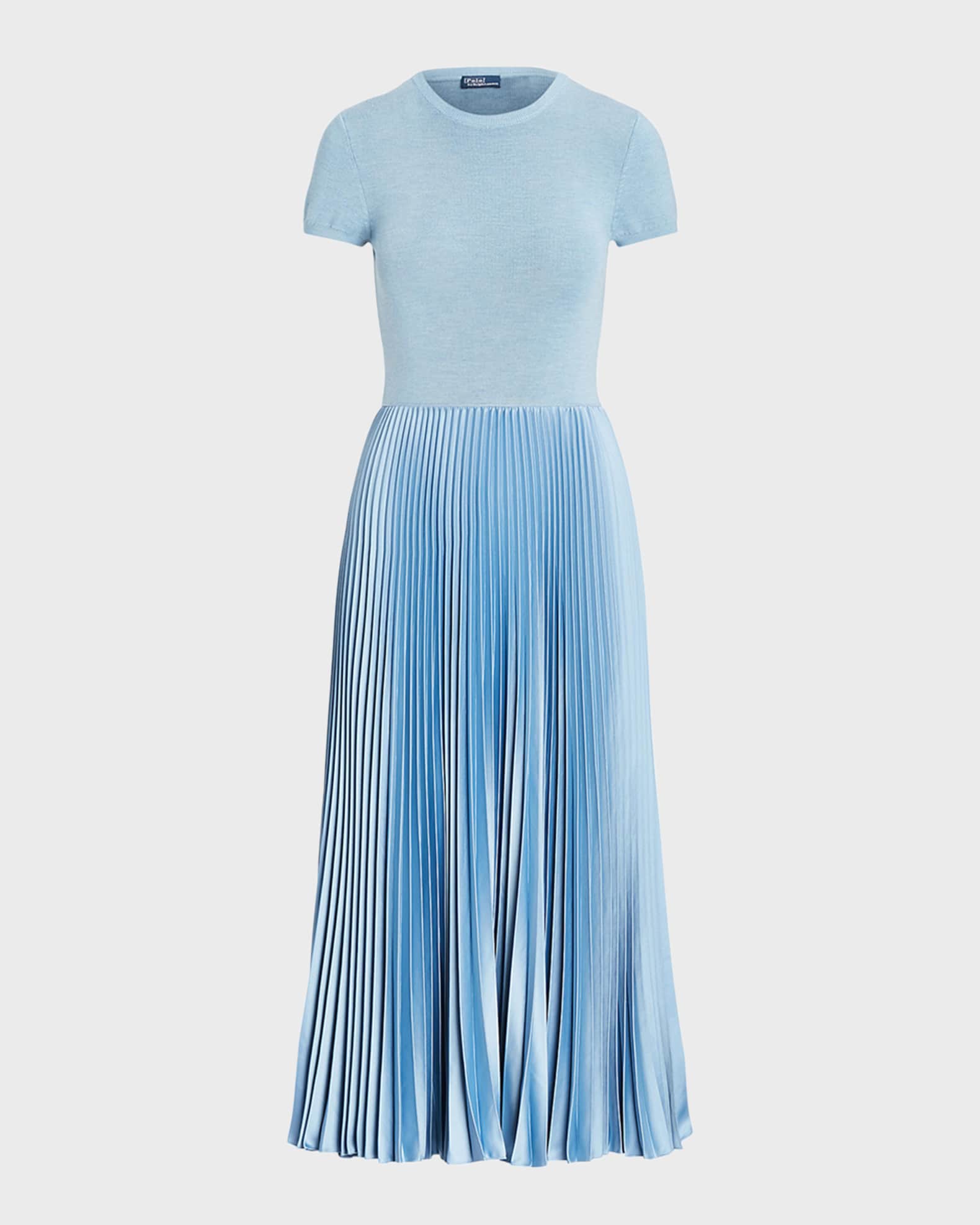 Polo Ralph Lauren Hybrid Pleated Sweater Midi Dress | Neiman Marcus