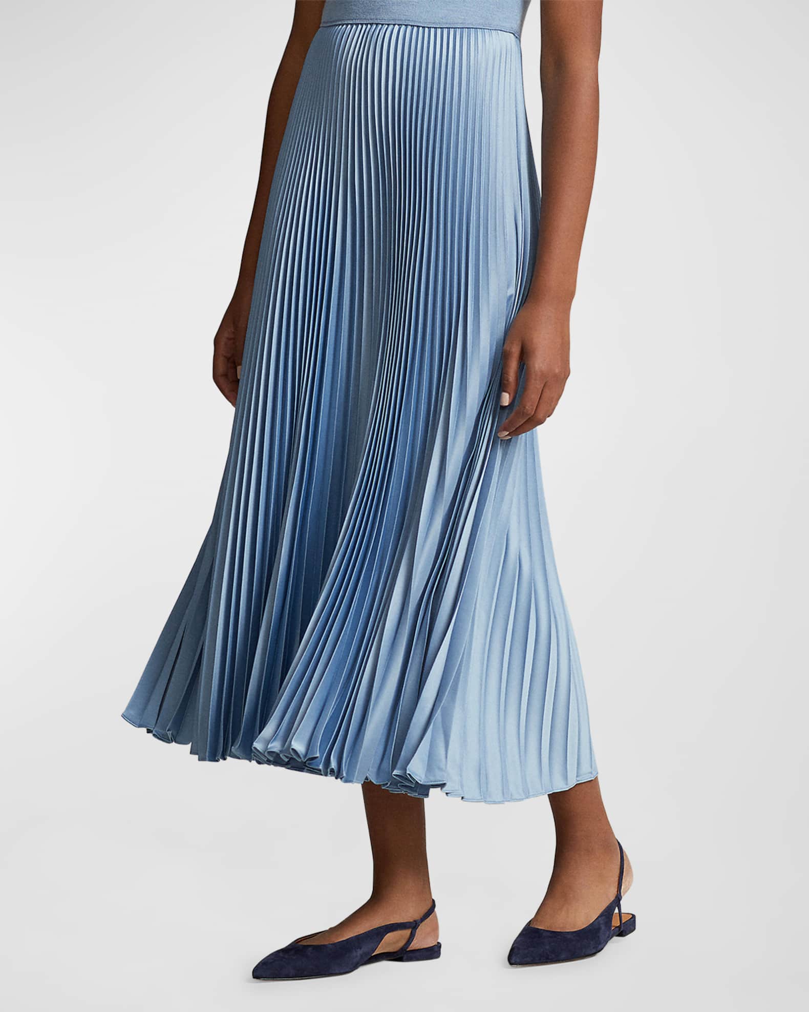 Polo Ralph Lauren Hybrid Pleated Sweater Midi Dress | Neiman Marcus