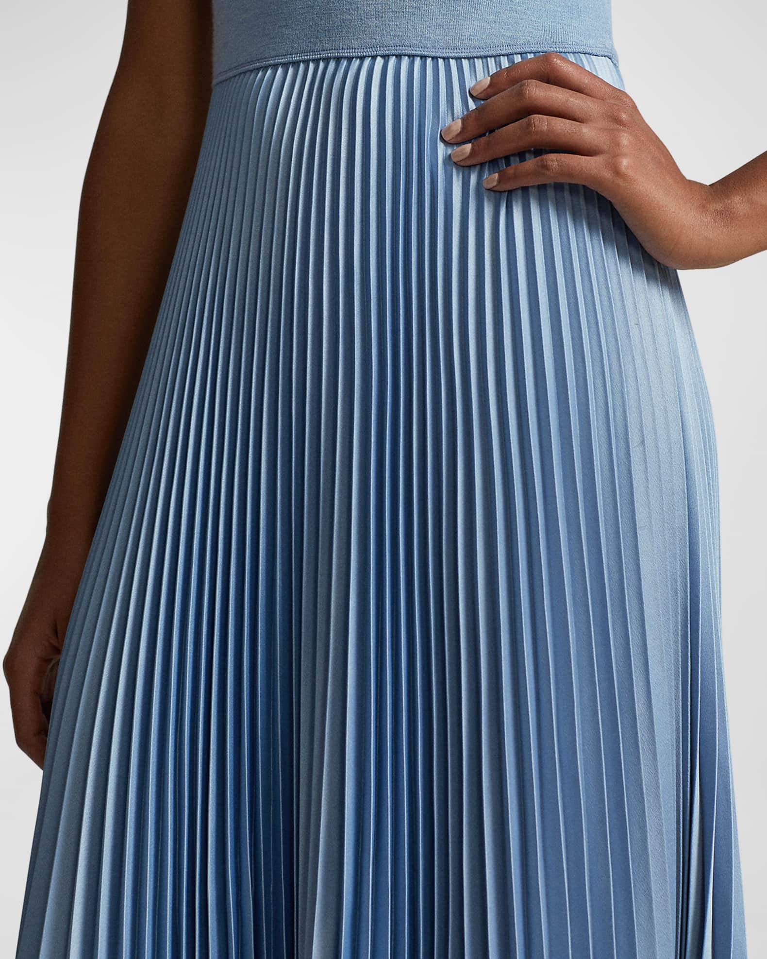 Polo Ralph Lauren Hybrid Pleated Sweater Midi Dress | Neiman Marcus