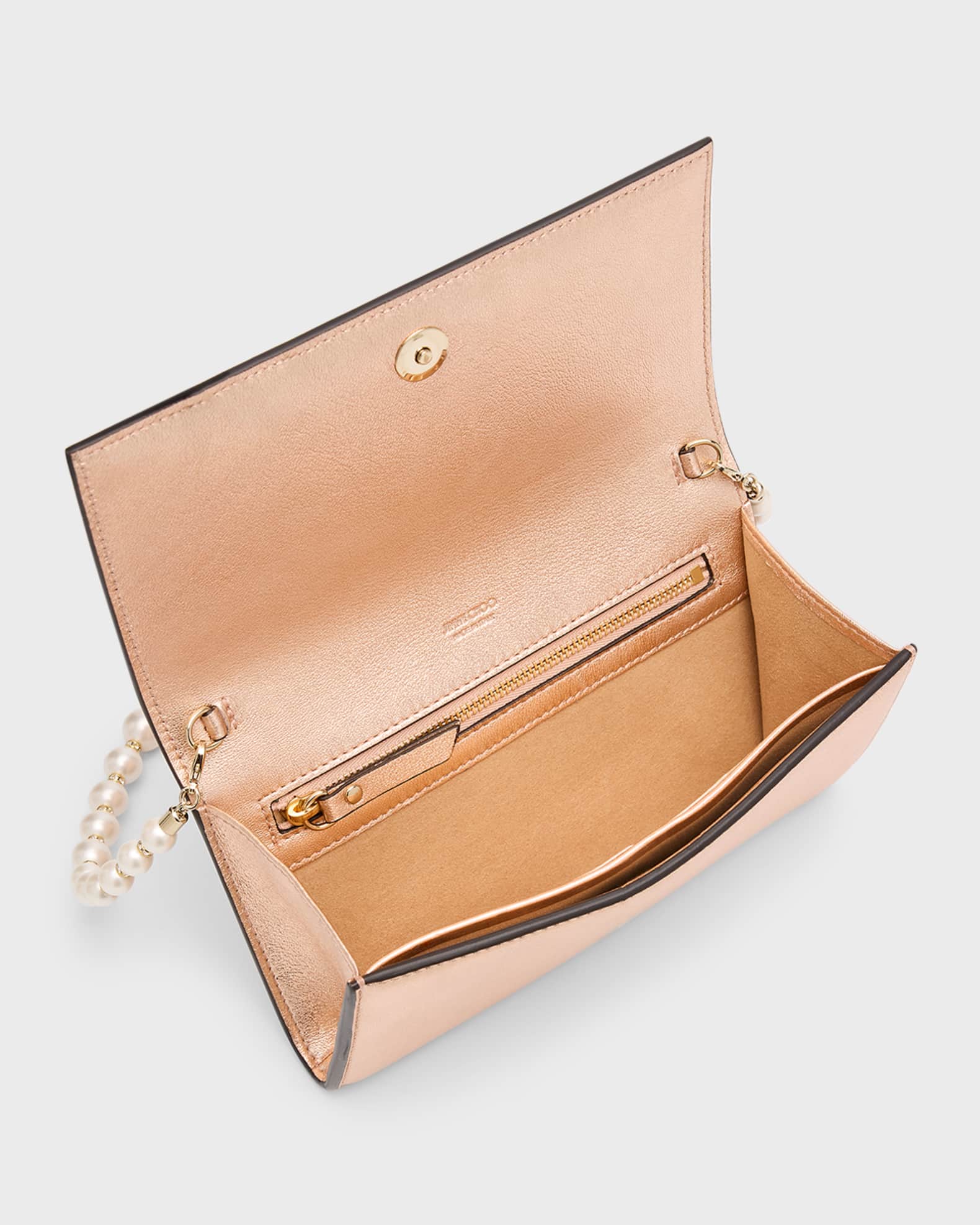 Jimmy Choo Avenue Metallic Leather Wallet on Chain | Neiman Marcus