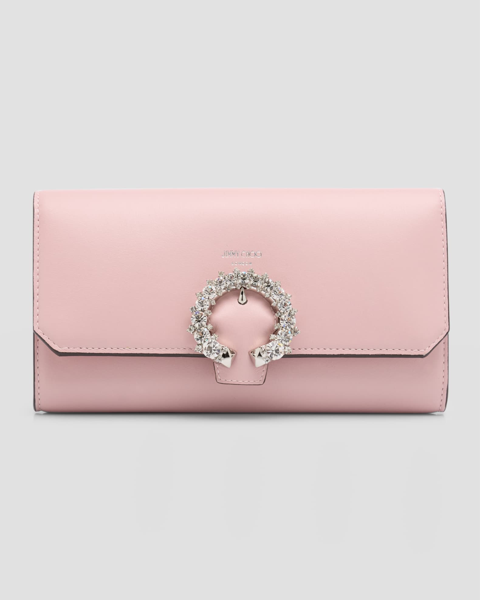 Jimmy Choo Flap Leather Wallet on Chain | Neiman Marcus