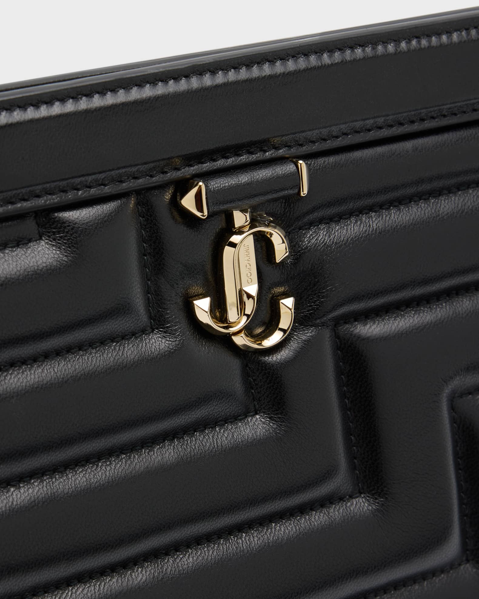 Jimmy Choo Avenue Quilted Leather Pouch Clutch Bag | Neiman Marcus