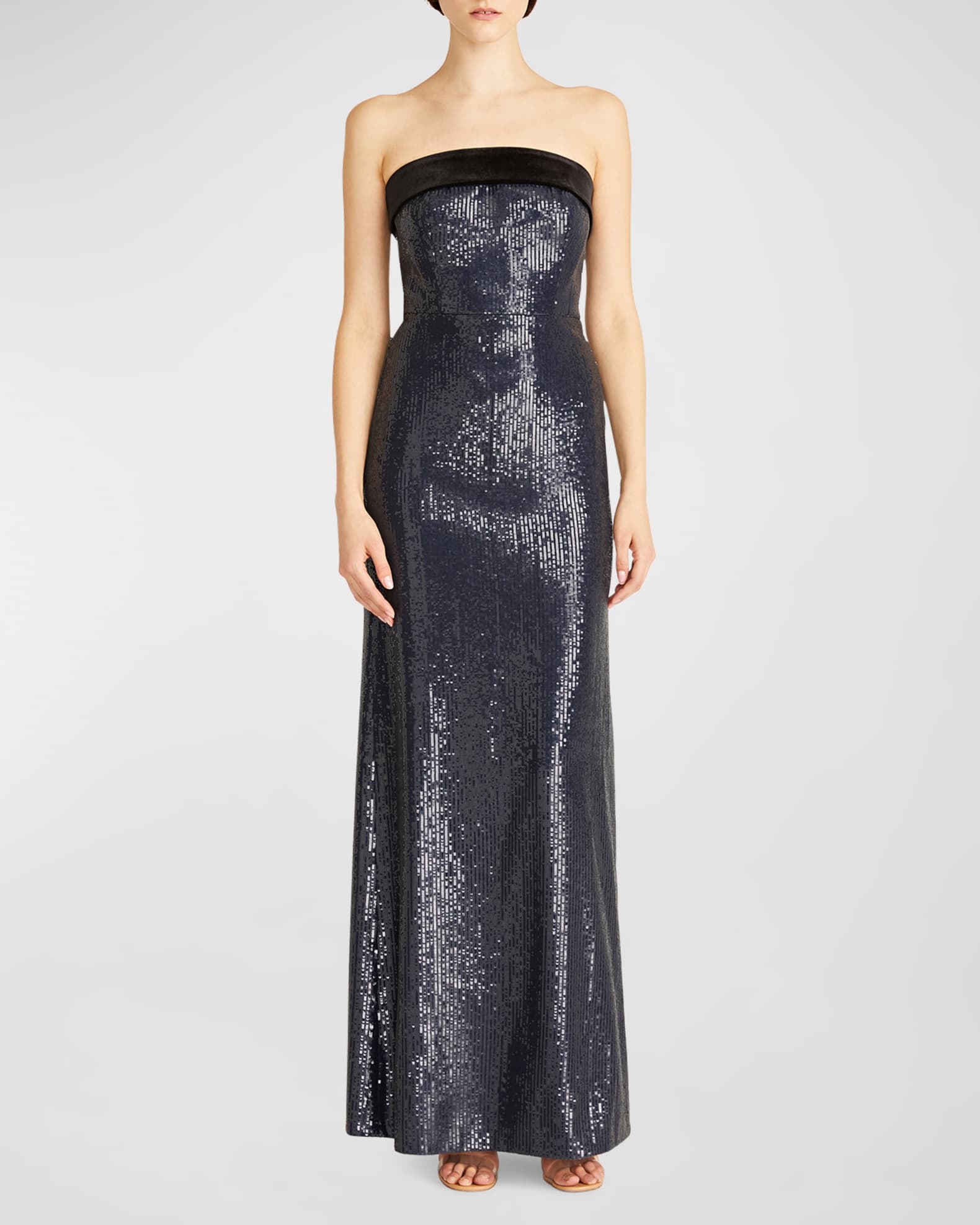 ML Monique Lhuillier Reese Strapless Sequin Column Gown | Neiman Marcus