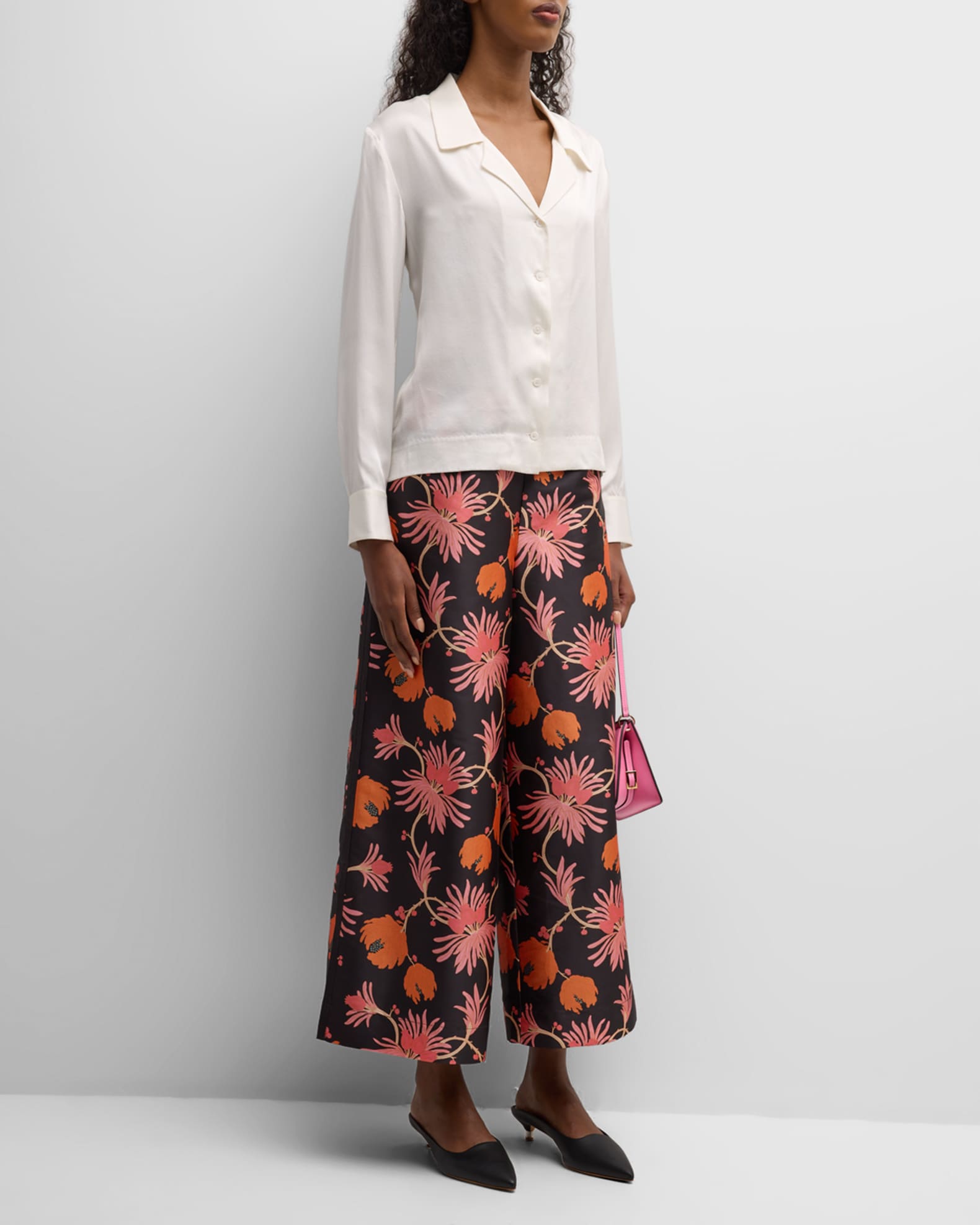 Frances Valentine Katherine Button-Down Silk Shirt | Neiman Marcus