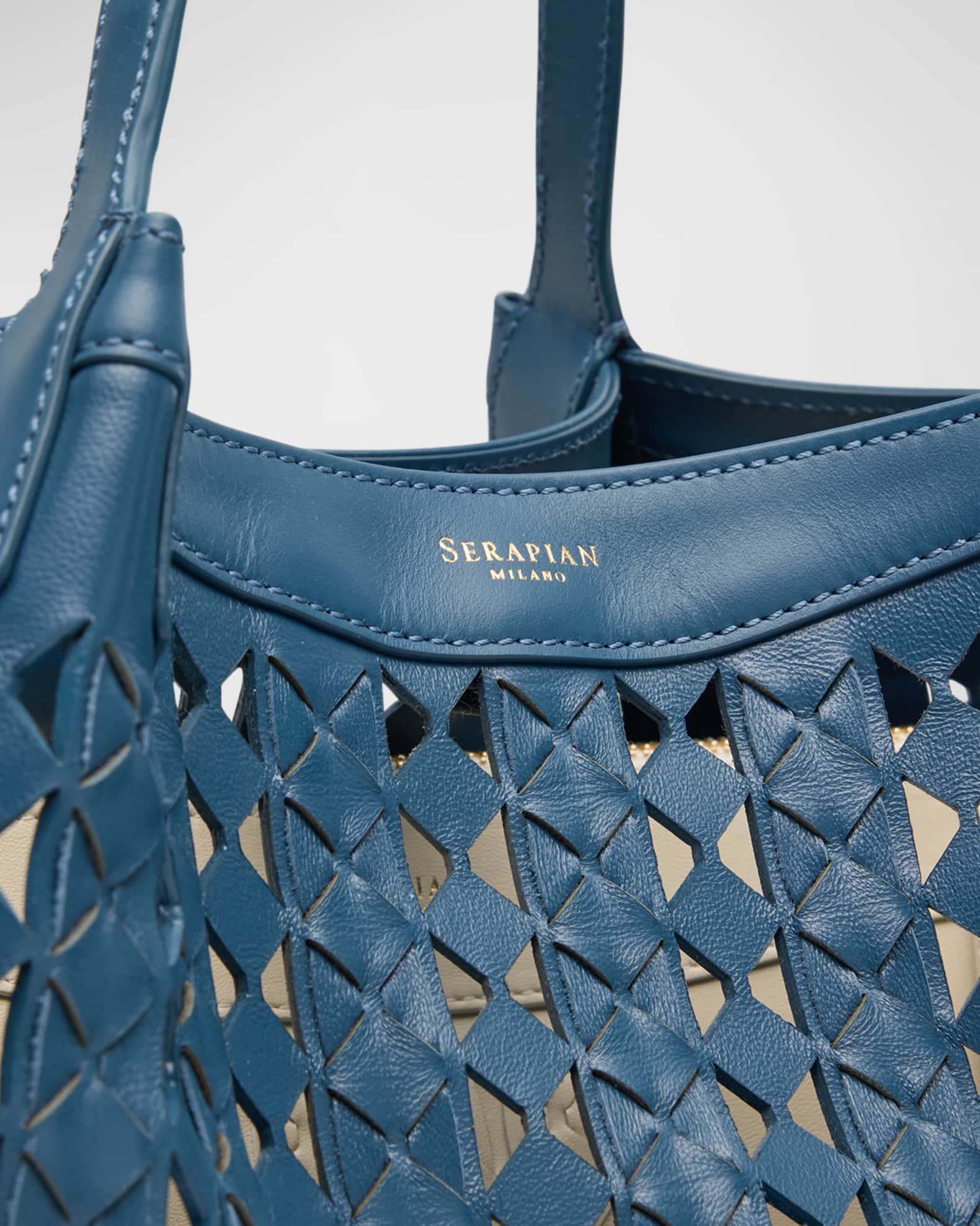 Serapian Secret Mosaic Cutout Leather Tote Bag | Neiman Marcus