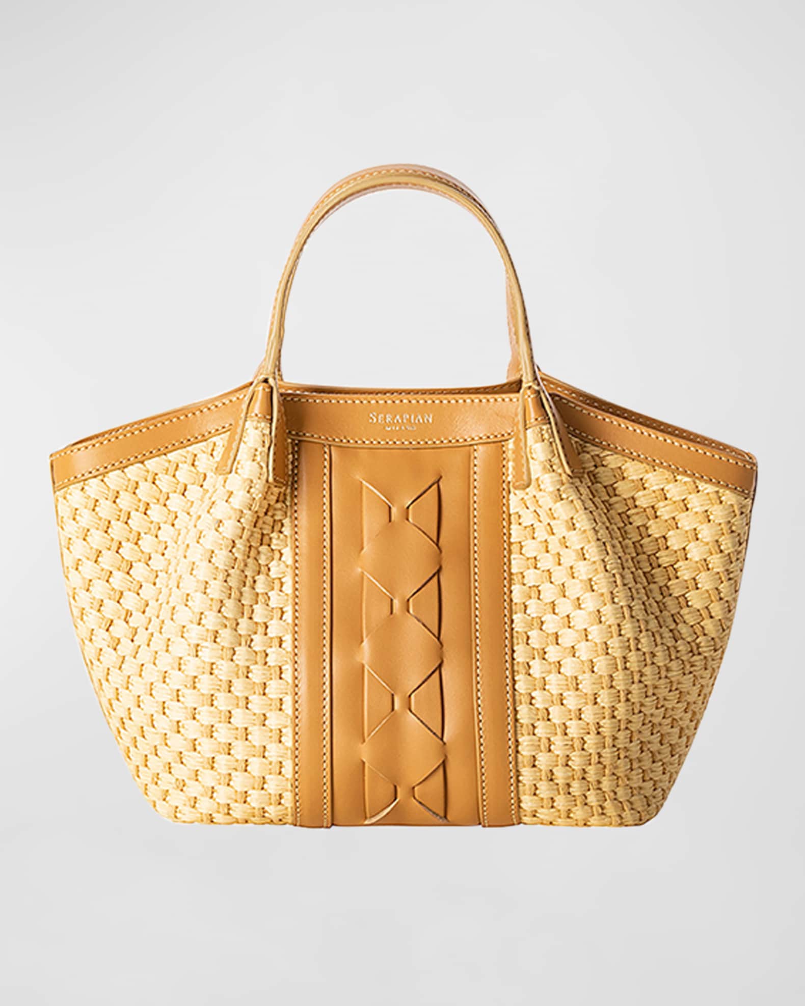Serapian Secret Mini Raffia Tote Bag | Neiman Marcus