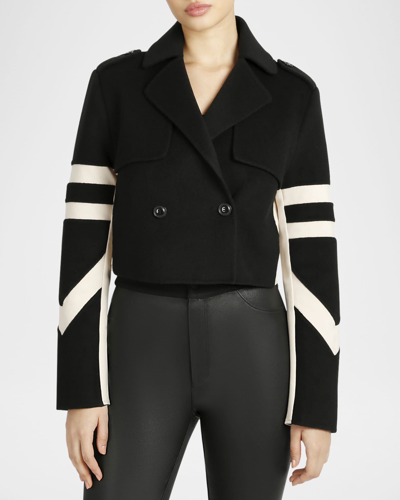 Blanc Noir Handmade Wool Crop Jacket | Neiman Marcus