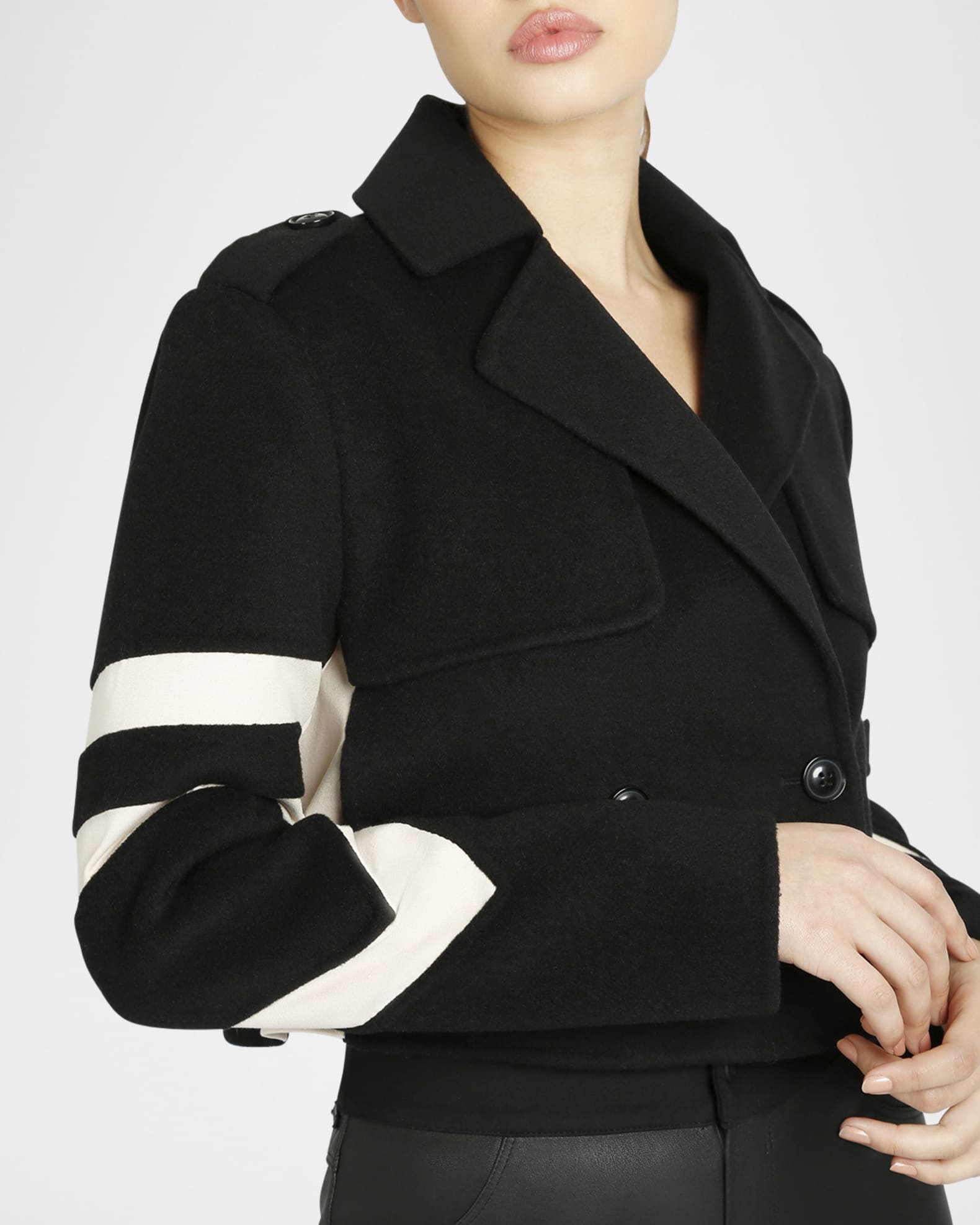 Blanc Noir Handmade Wool Crop Jacket | Neiman Marcus