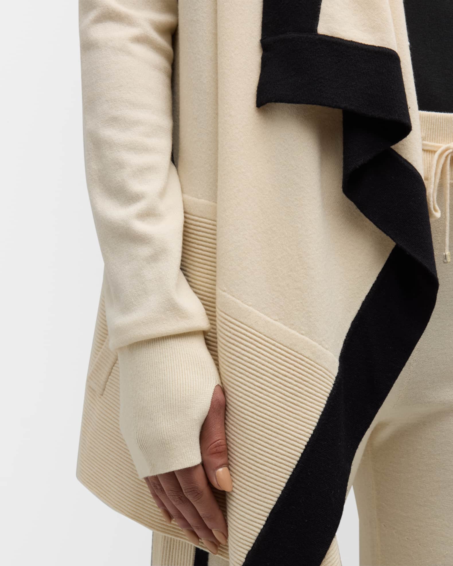 Blanc Noir Colorblocked Portola Cardigan | Neiman Marcus