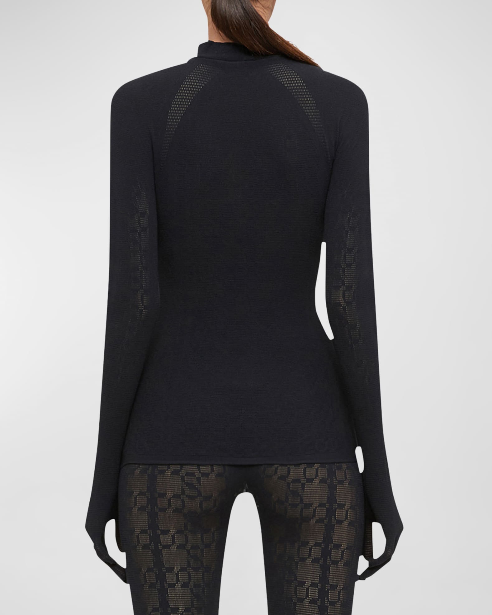 Wolford x Simkhai Warp-Knit Top with Gloves | Neiman Marcus